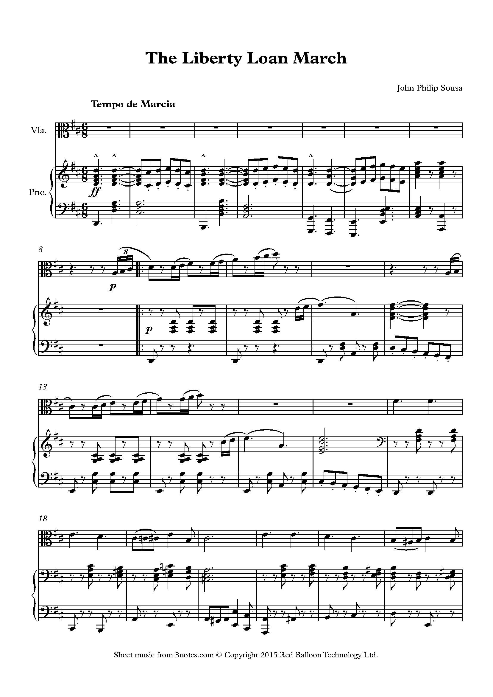 Sousa - The Liberty Loan March Sheet music for Viola - 8notes.com