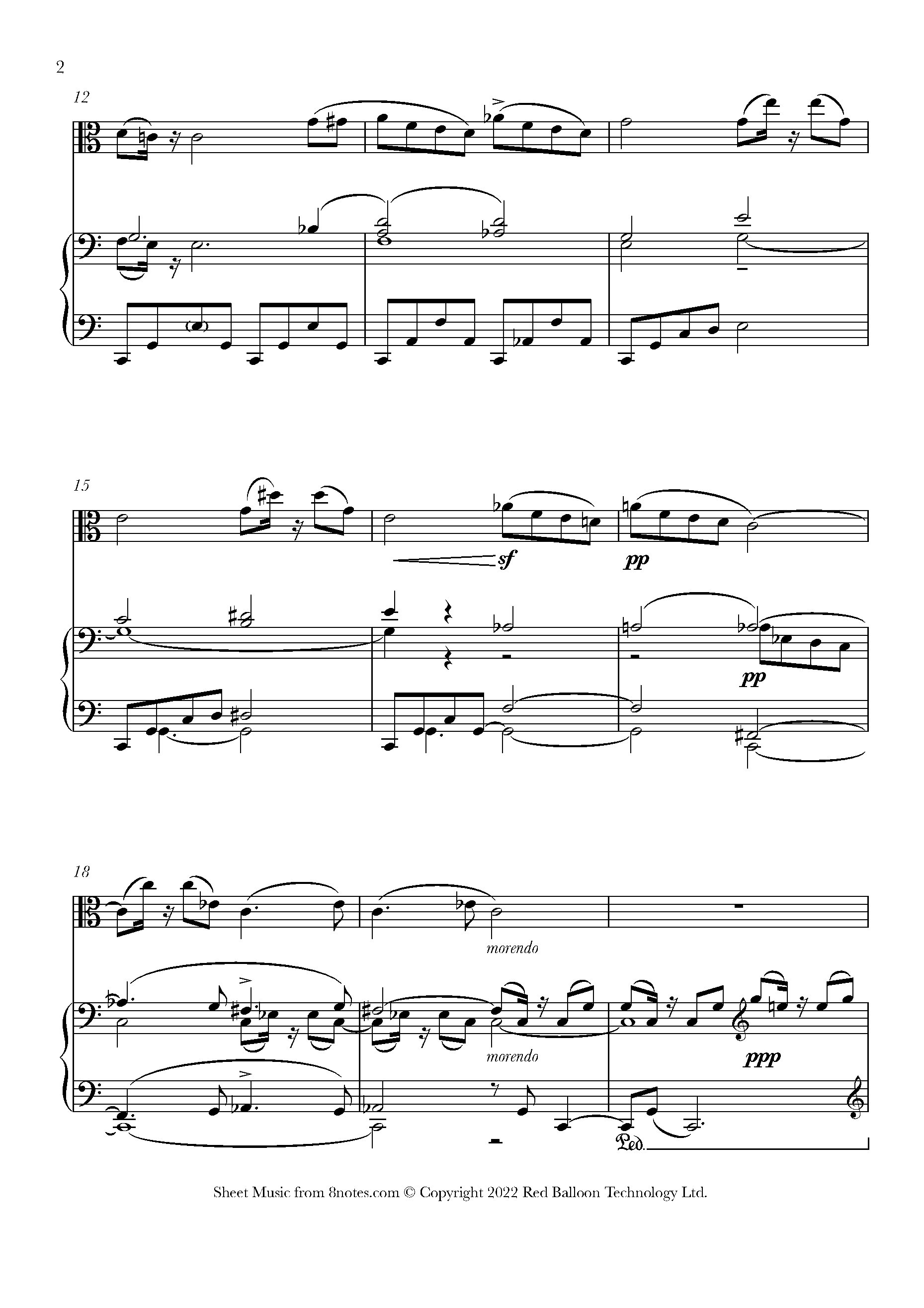 Mahler - Symphony No. 6, Slow Movement Sheet music for Viola - 8notes.com