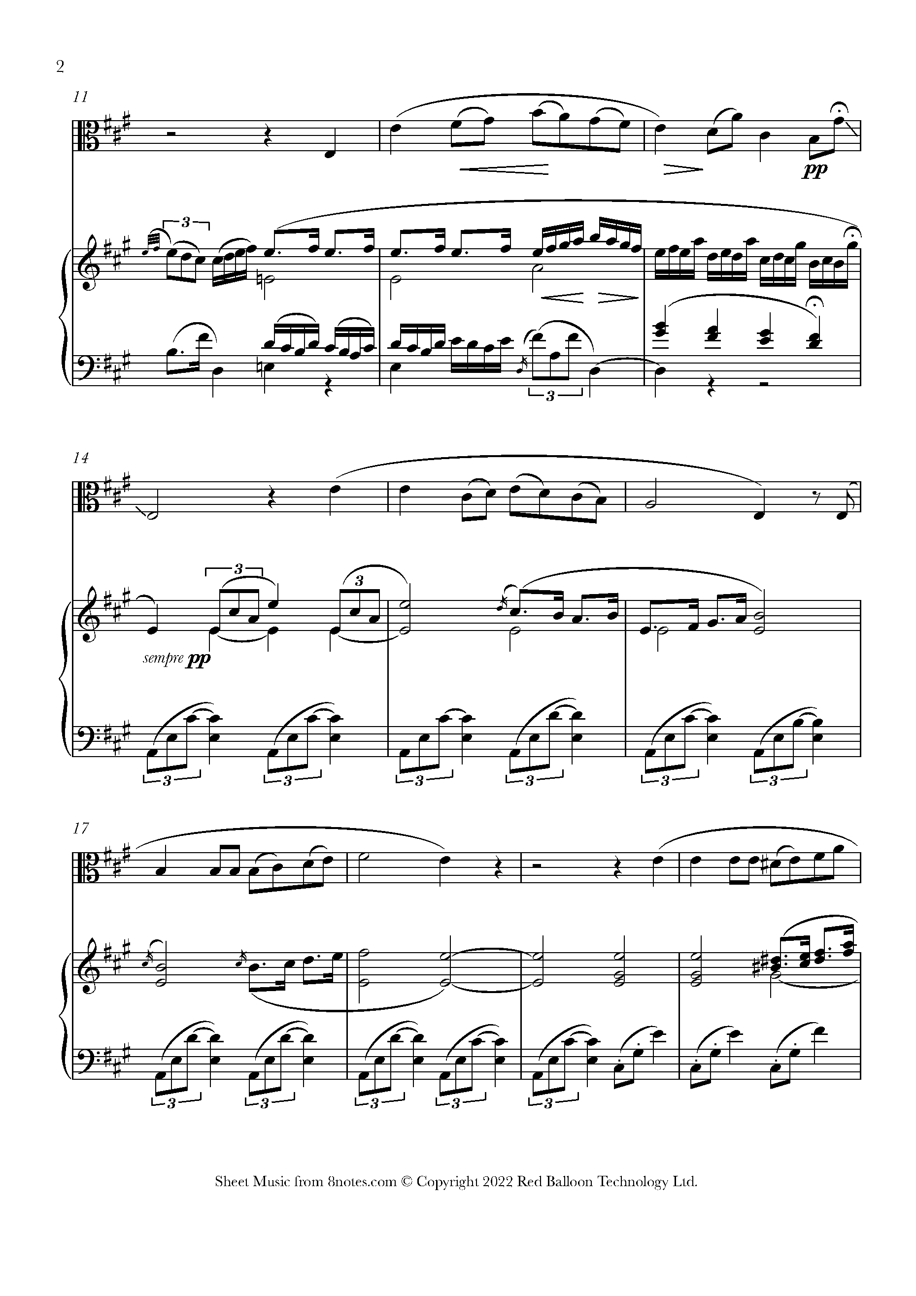 Mahler - Symphony No.4, Fourth Movement Sheet music for Viola - 8notes.com