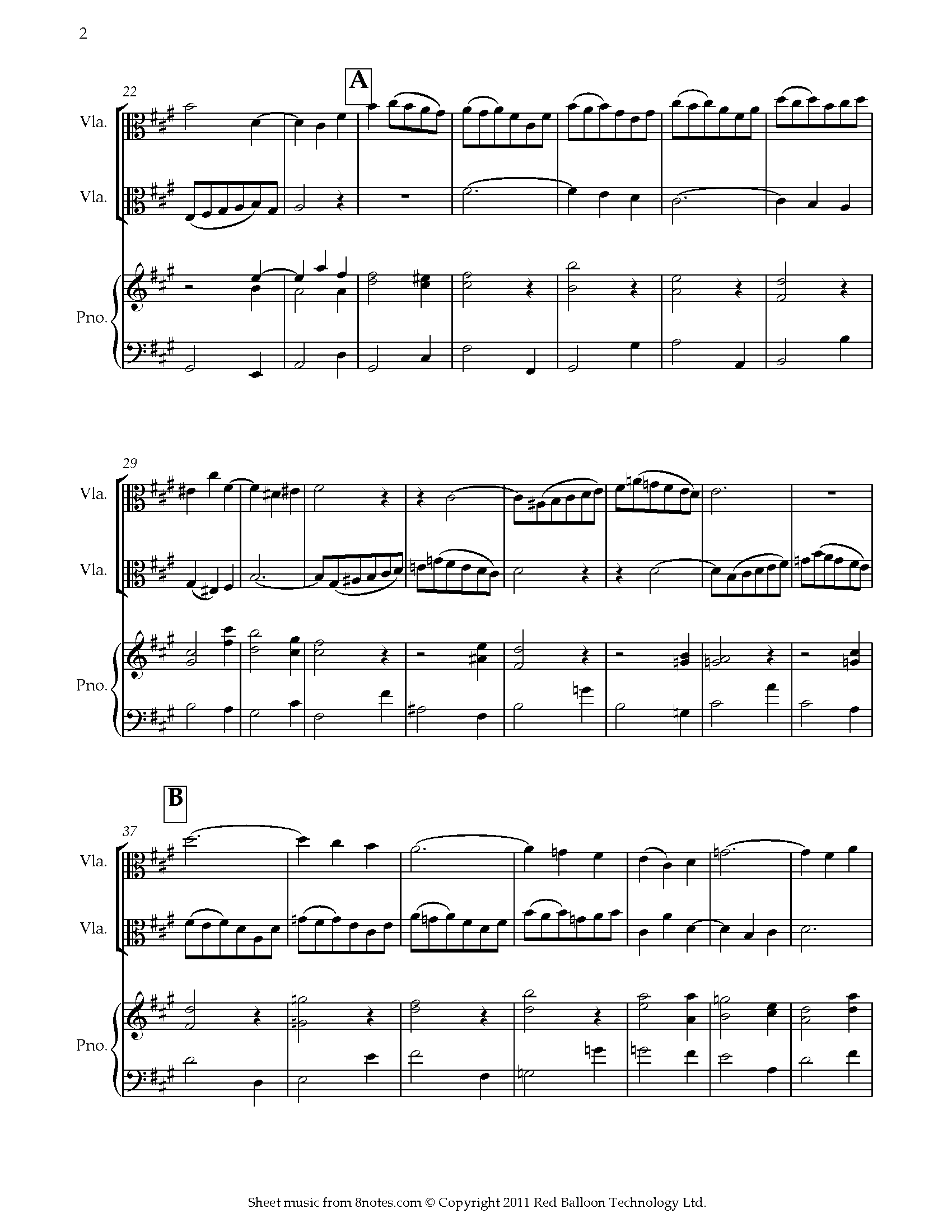 Bach - Concerto for Two Violins BWV 1043 (Slow Movement Main Theme) Sheet music for Viola Duet ...