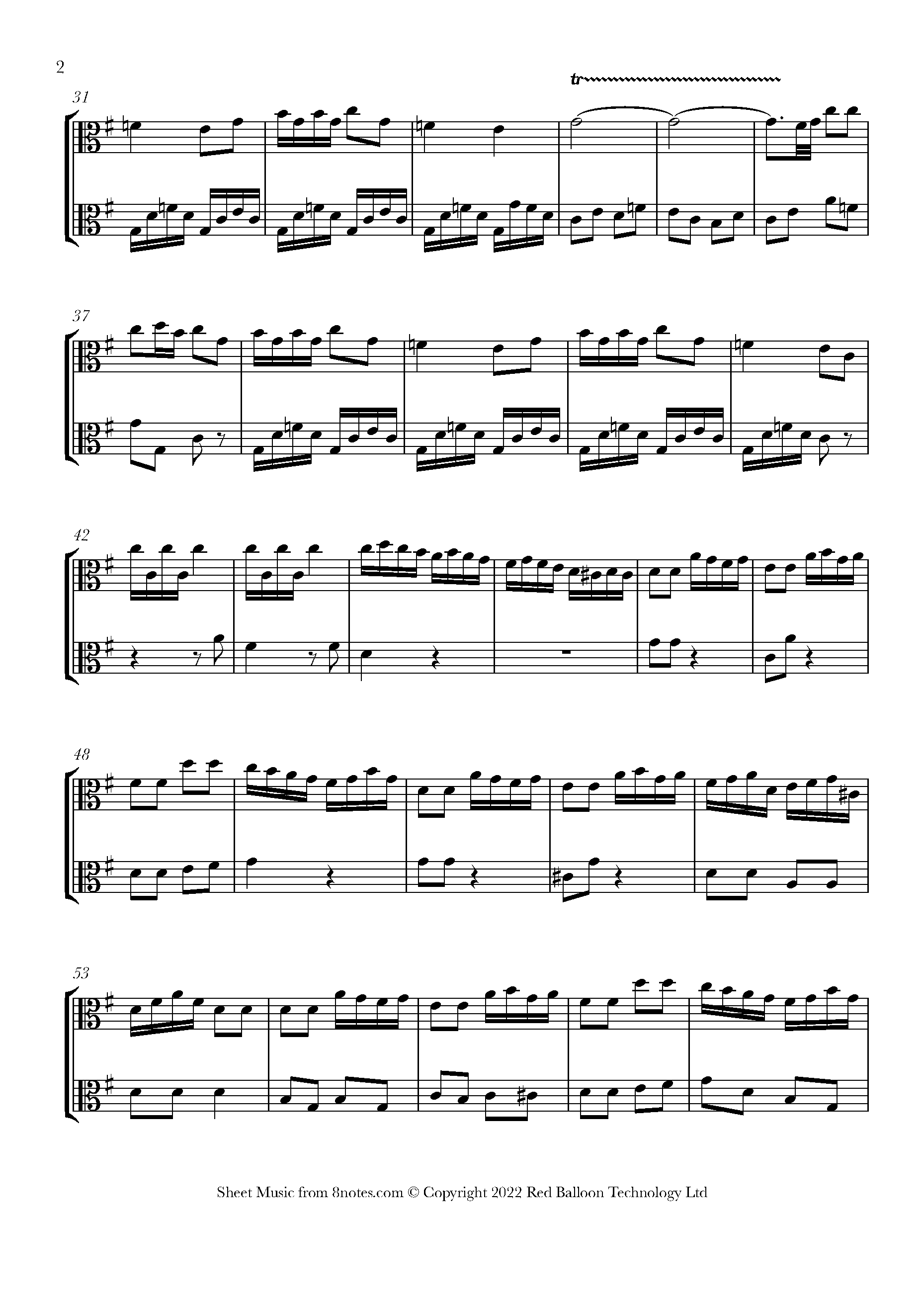 Beethoven - Allegro for a Musical Clock Sheet music for Viola Duet ...