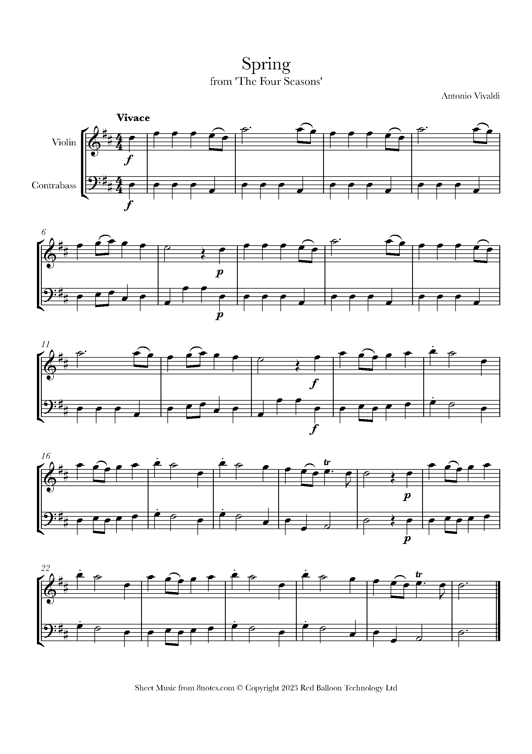 Antonio Vivaldi The Four Seasons Spring