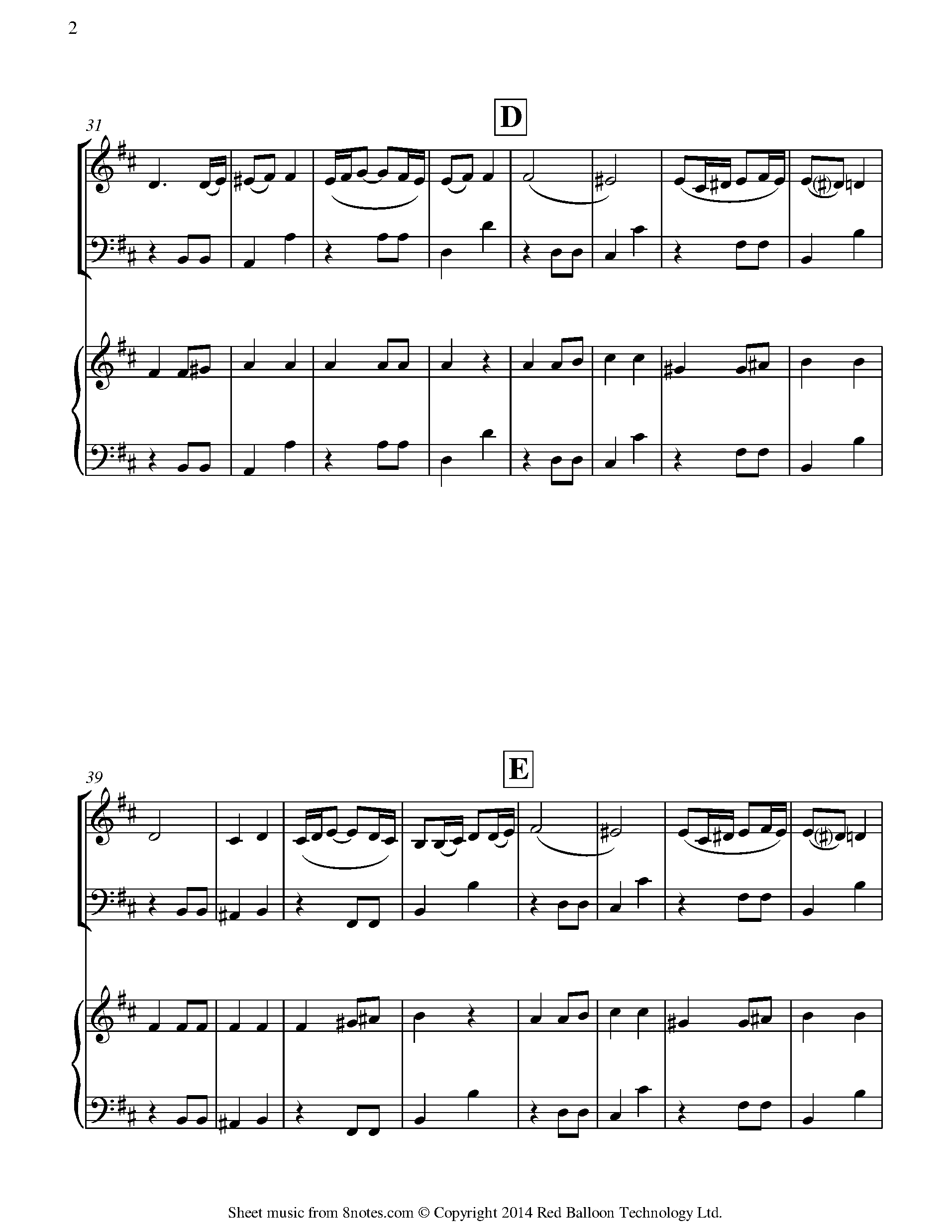Beethoven - 7th Symphony 2nd mvt theme Sheet music for Violin-Cello ...