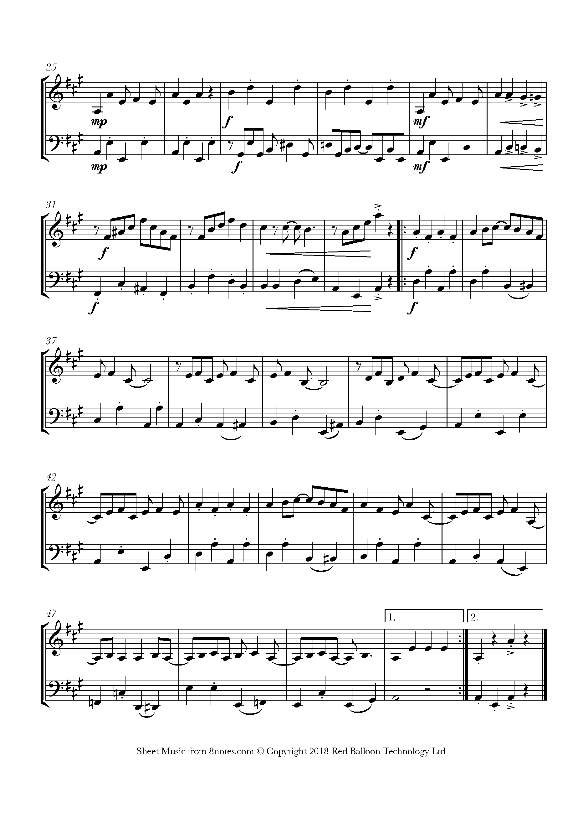 Scott Joplin - Maple Leaf Rag Sheet music for Violin-Cello Duet ...