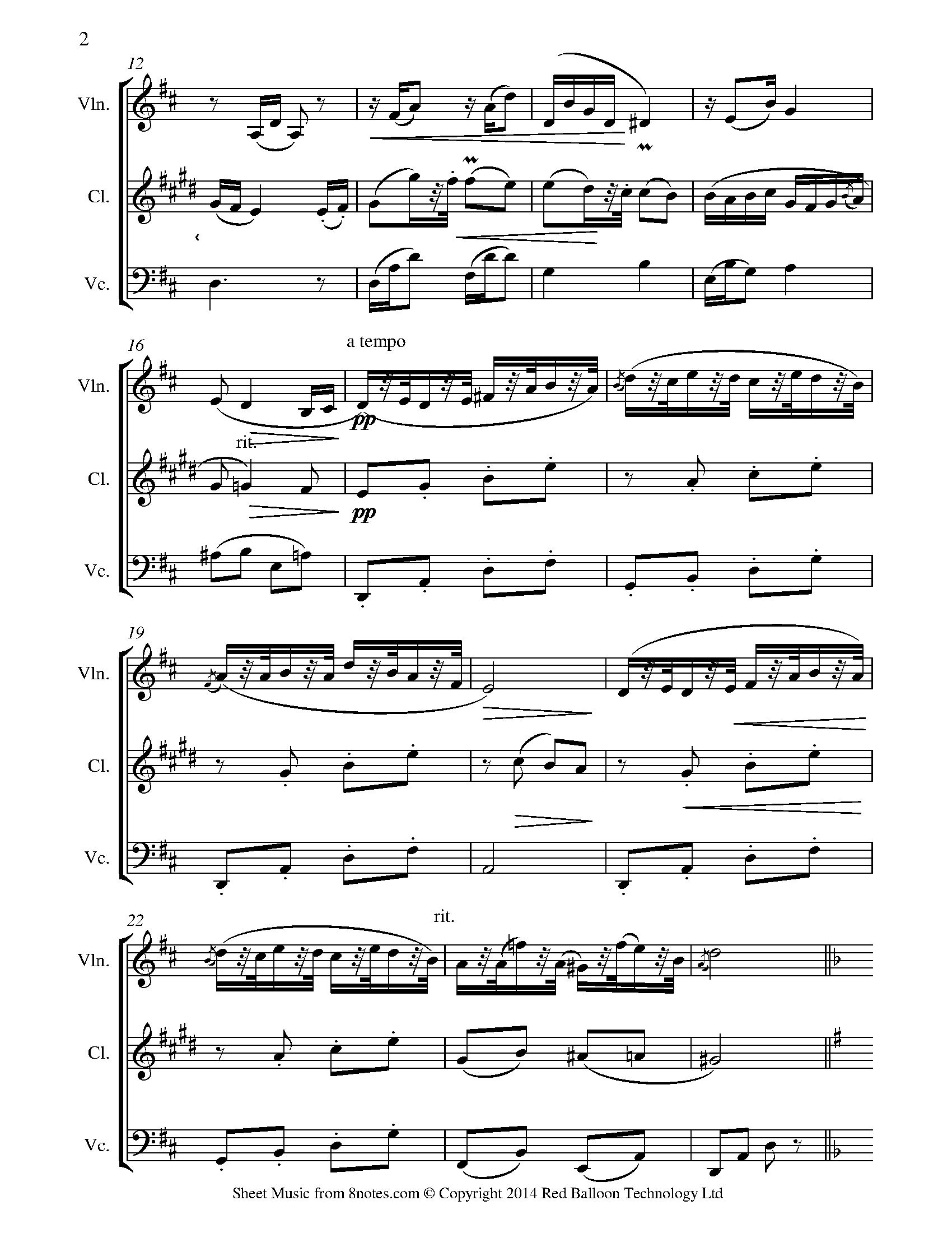 Dvořák - Humoresque Op. 101, No. 7 Sheet music for Violin-Clarinet ...