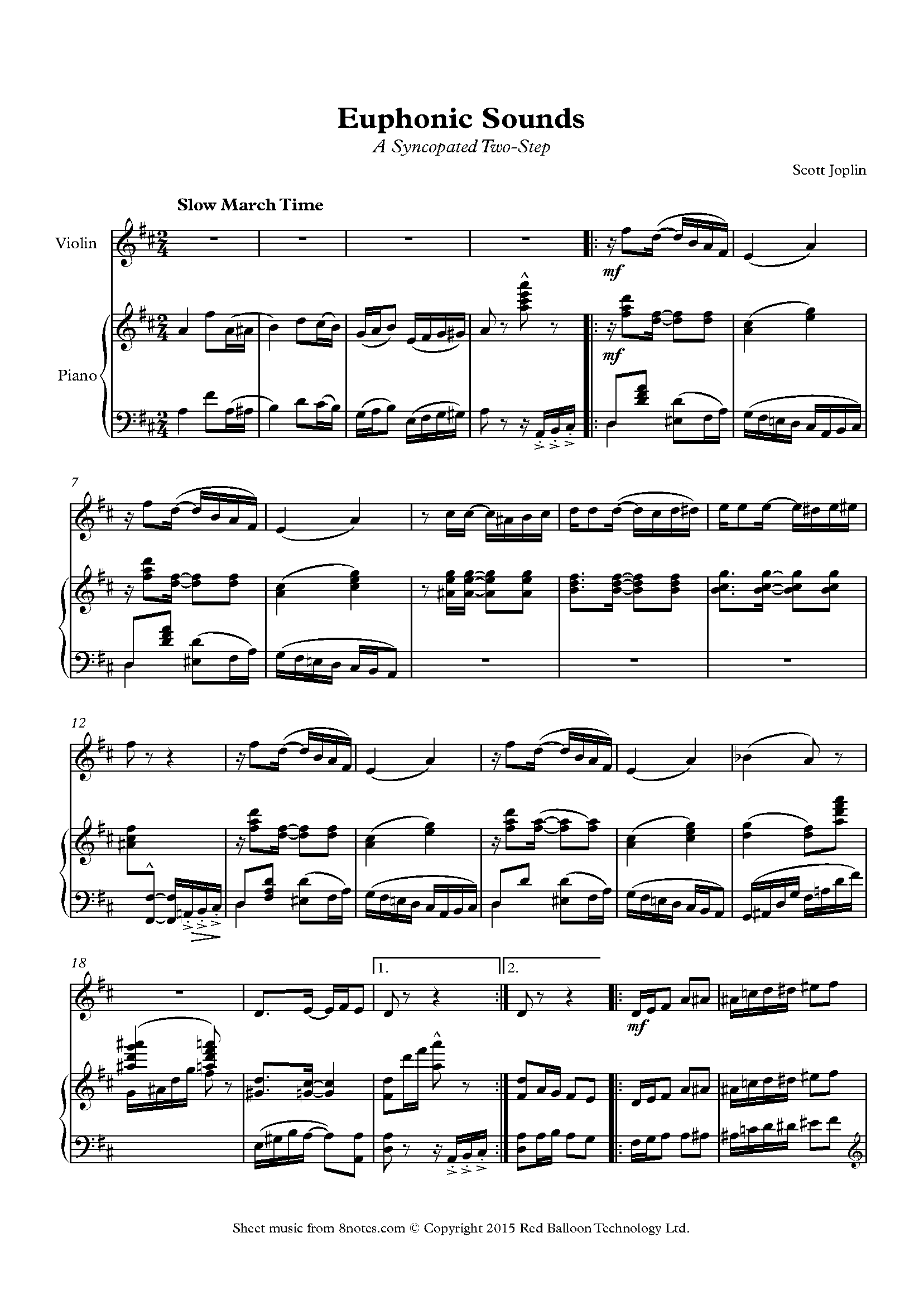 Scott Joplin - Euphonic Sounds (A Syncopated Two-Step) Sheet music for ...