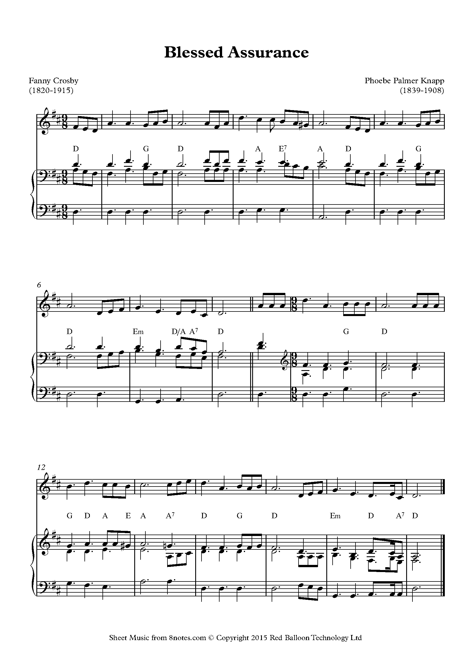 Knapp - Blessed Assurance Sheet music for Violin - 8notes.com