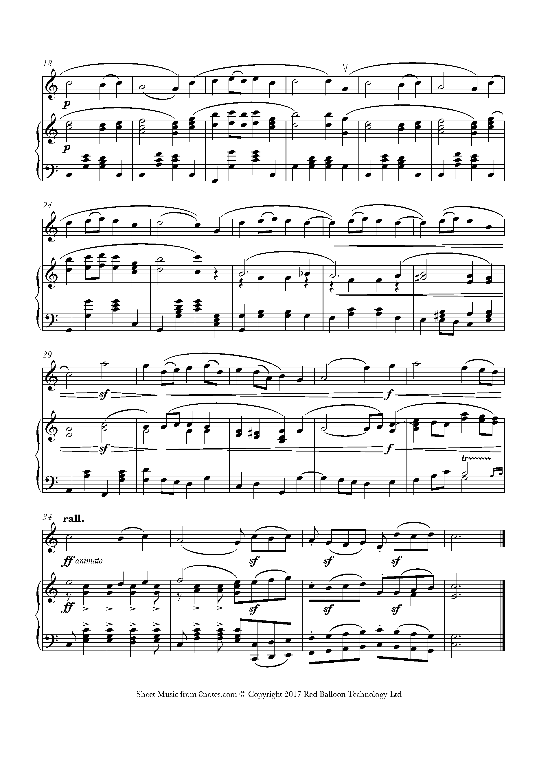 Brahms - Finale from Symphony No. 1 (Theme) Sheet music for Violin ...