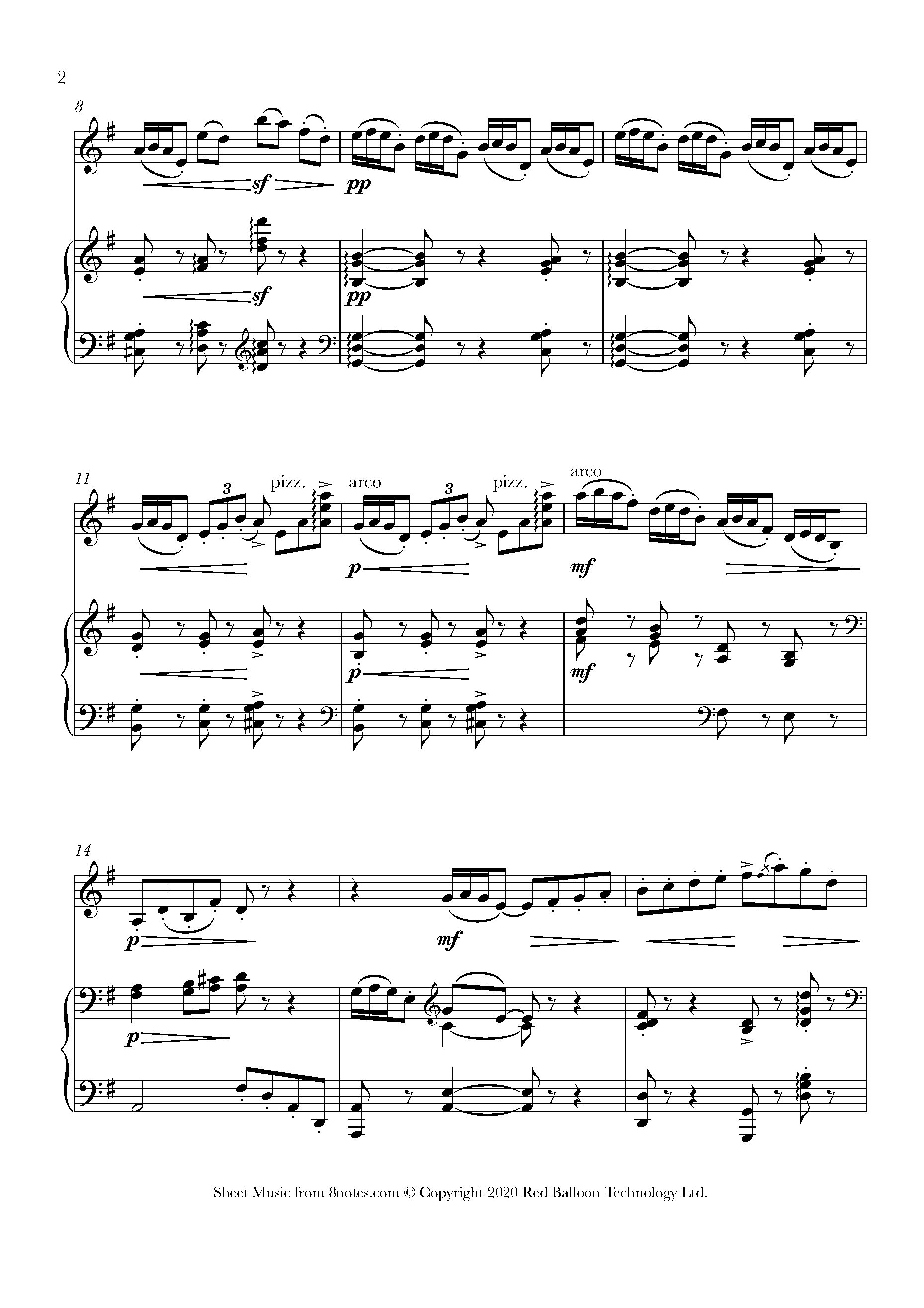 Debussy - Arabesque No.2 Sheet music for Violin - 8notes.com