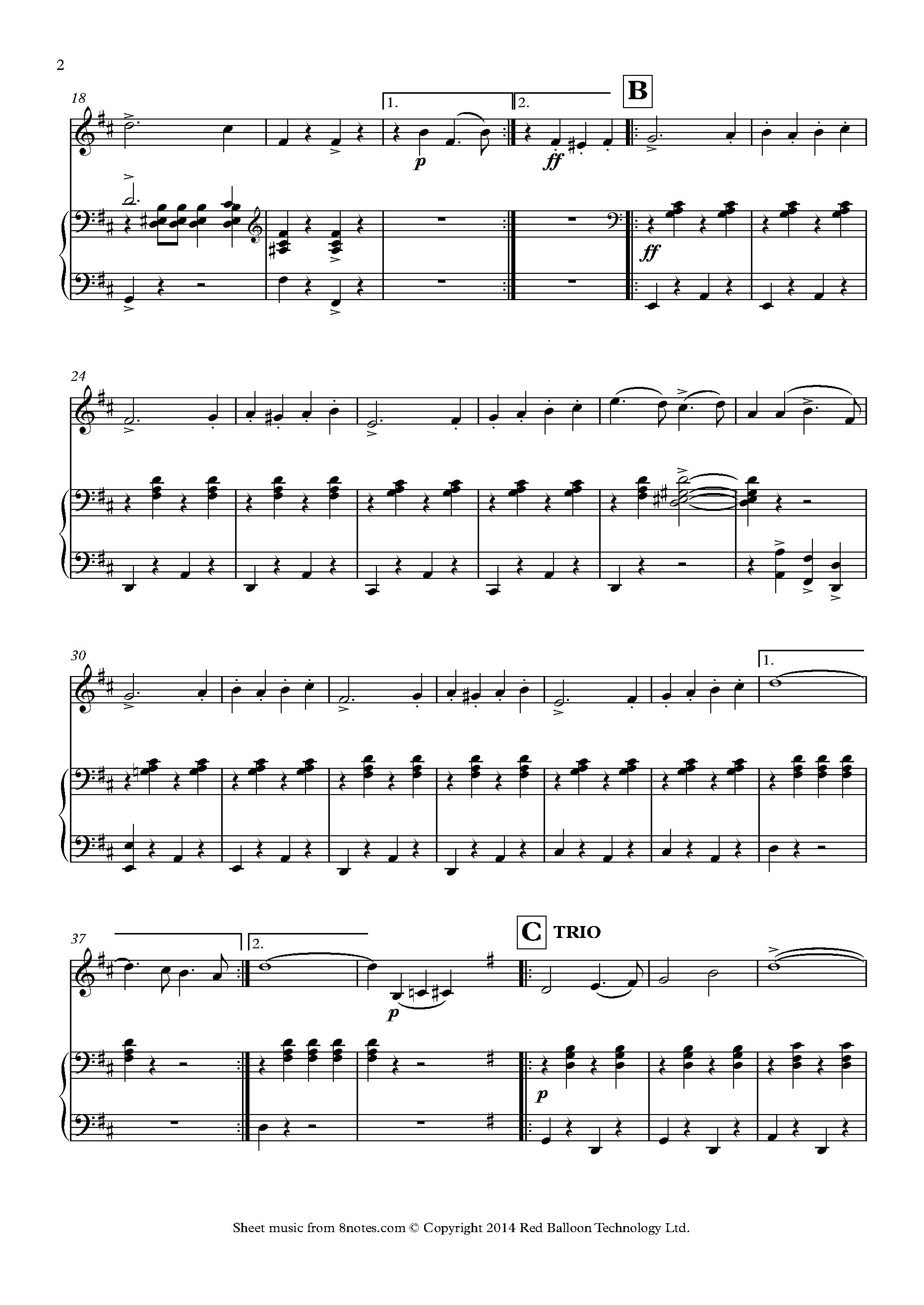 Sousa - The Gladiator Sheet music for Violin - 8notes.com