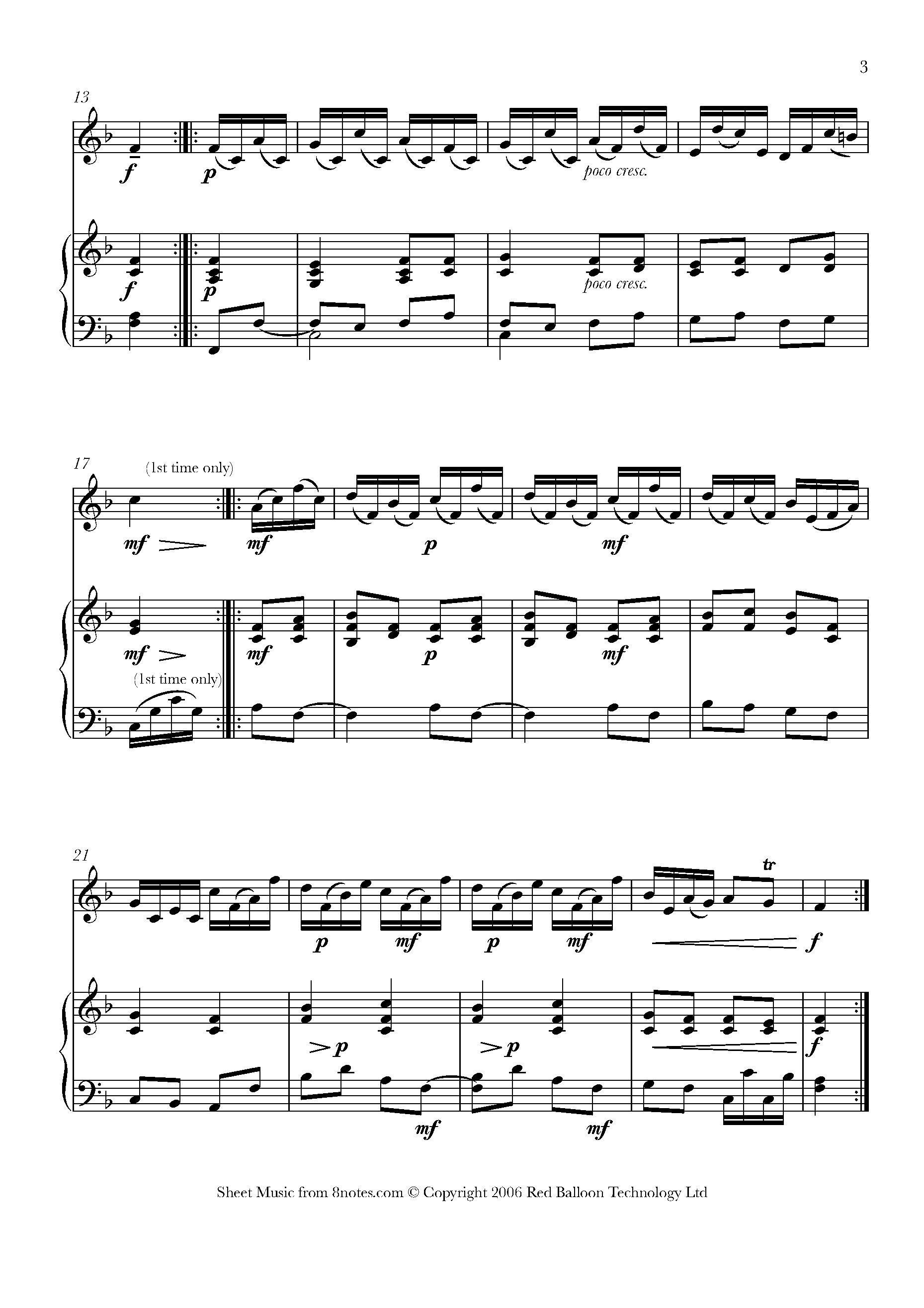 Handel - Harmonius Blacksmith Sheet music for Violin - 8notes.com