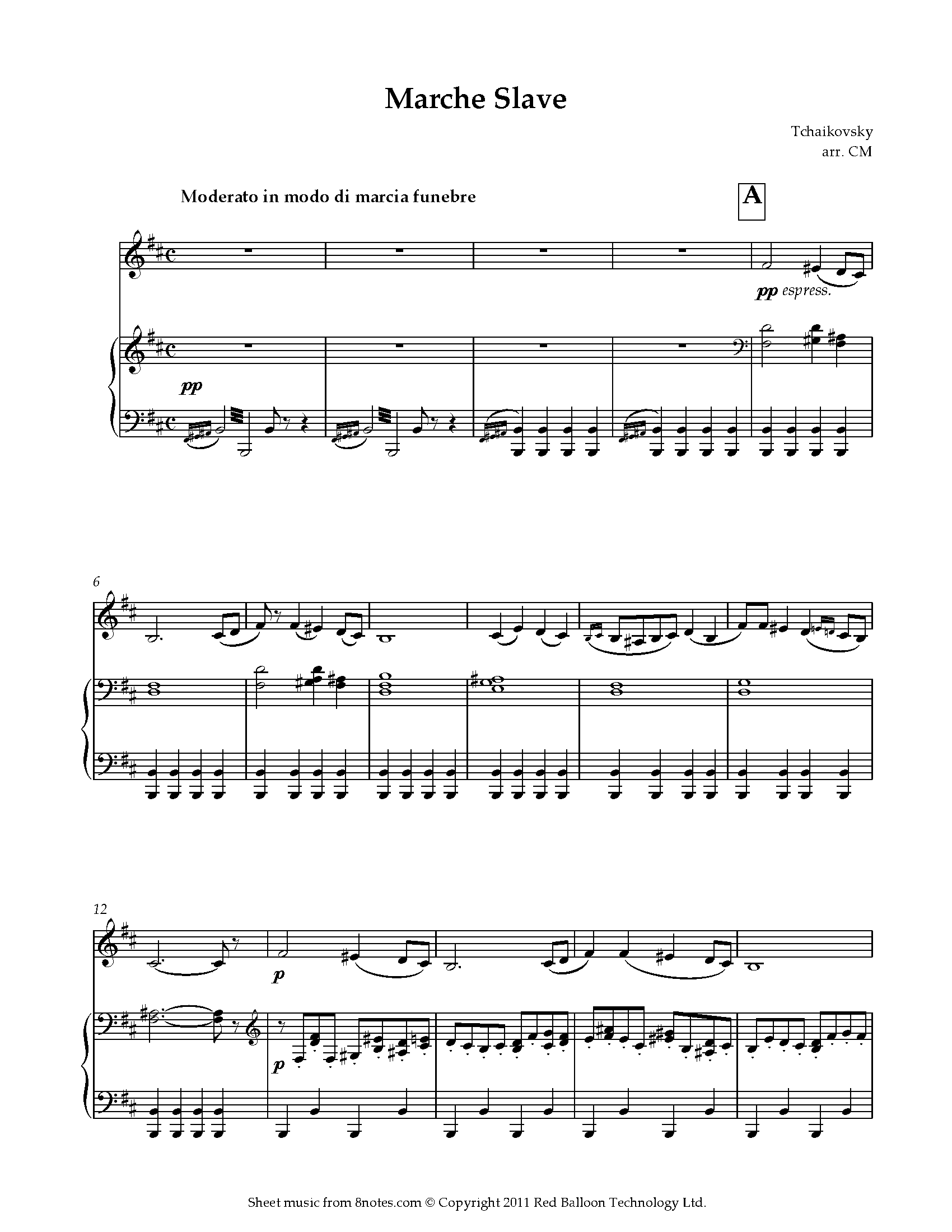 Tchaikovsky - Marche Slave Sheet music for Violin - 8notes.com