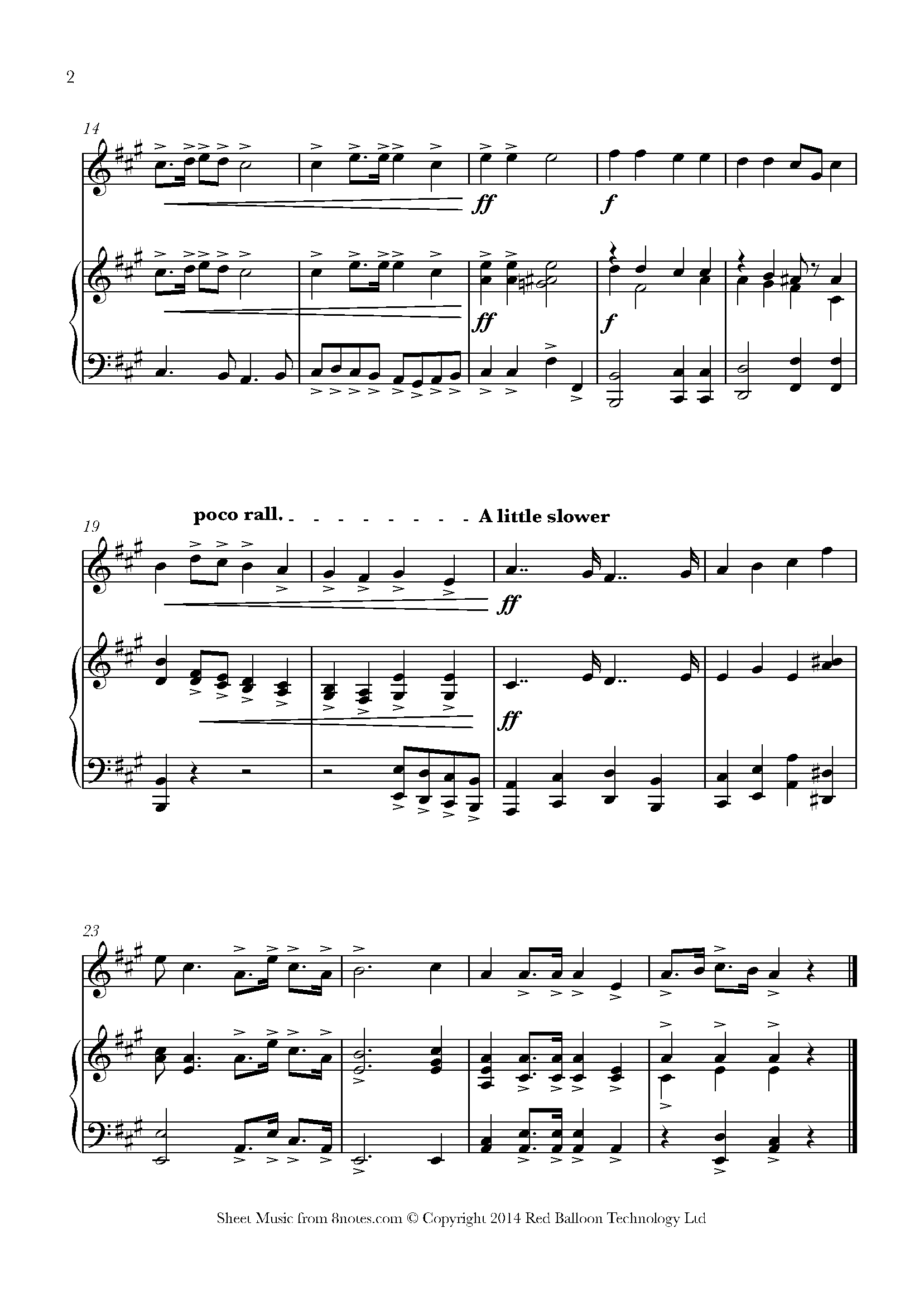 Men of Harlech (Traditional Welsh) Sheet music for Violin - 8notes.com