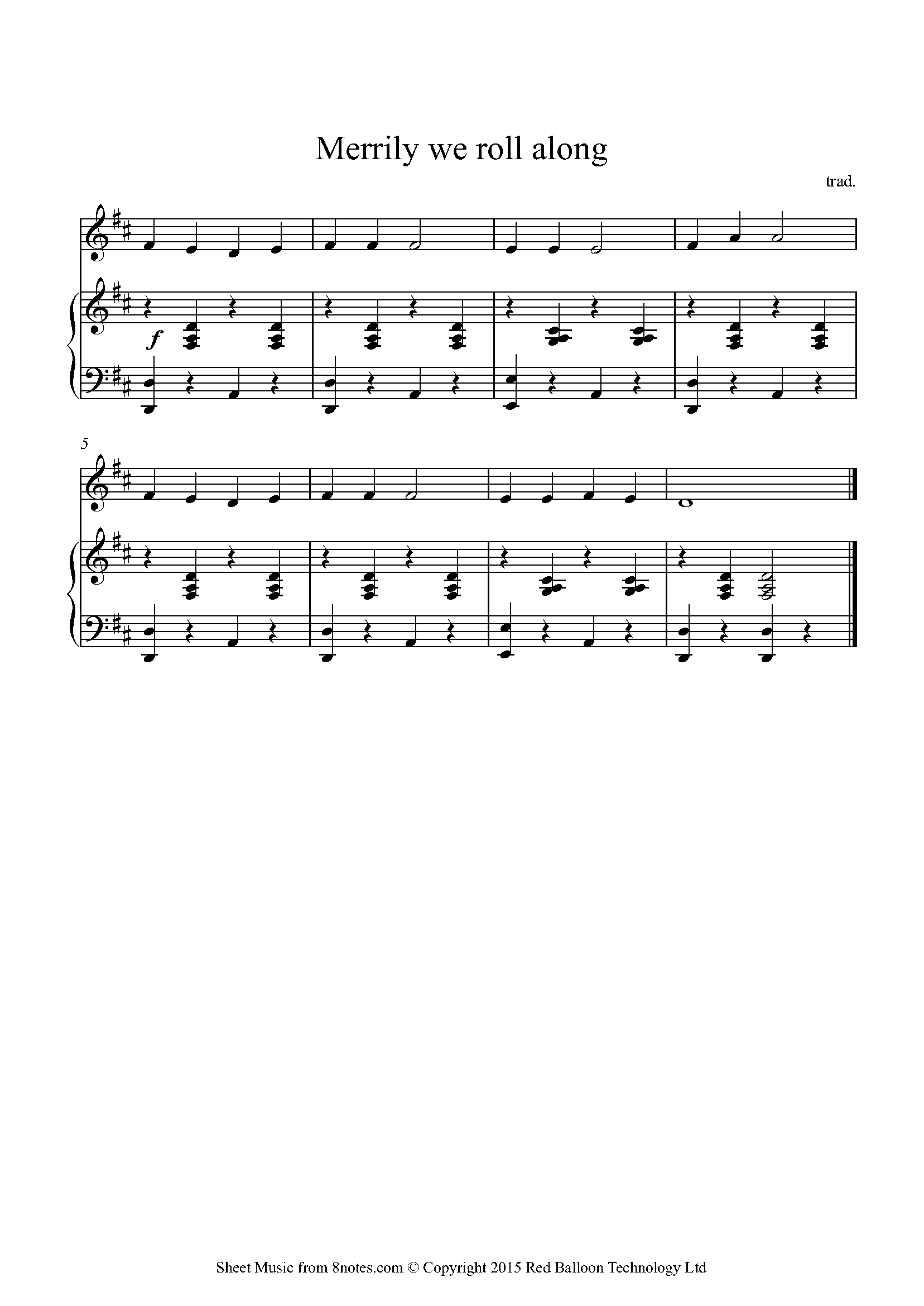 Merrily We Roll Along Sheet music for Violin - 8notes.com