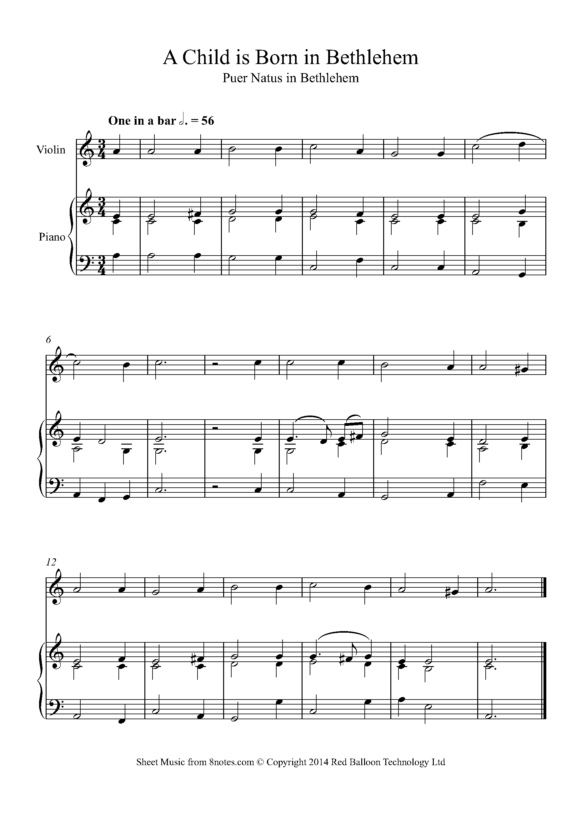 A Child is Born in Bethlehem (Puer Natus in Bethlehem) Sheet music for ...