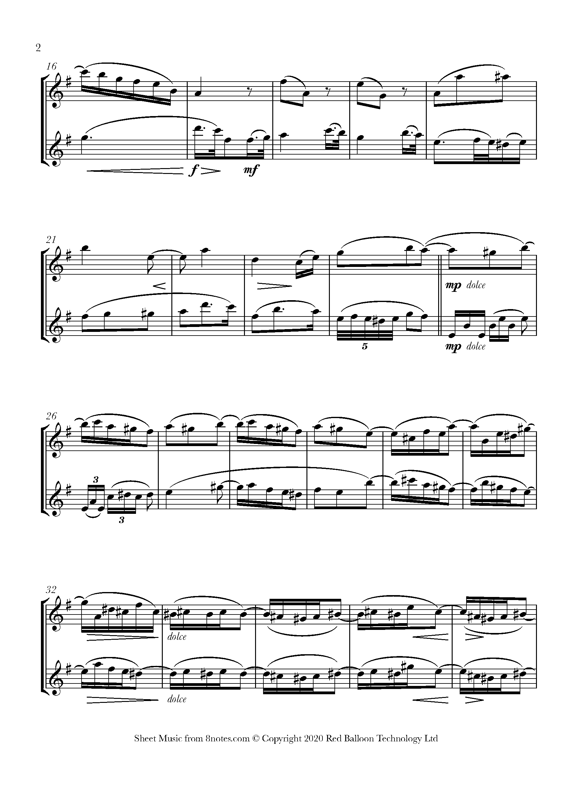 Brahms - Symphony No.3 Third Movement Poco Allegretto (Extract) Sheet music for Violin Duet ...