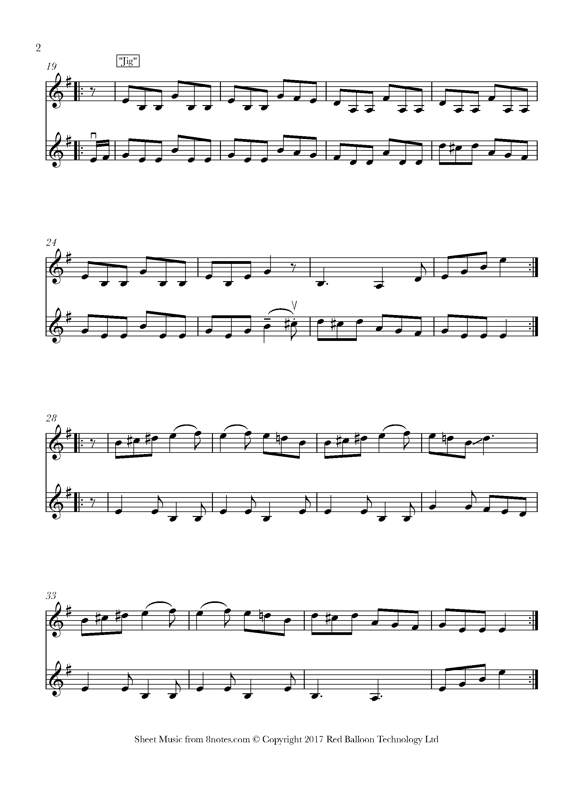 Irish Jig Medley Sheet music for Violin Duet - 8notes.com