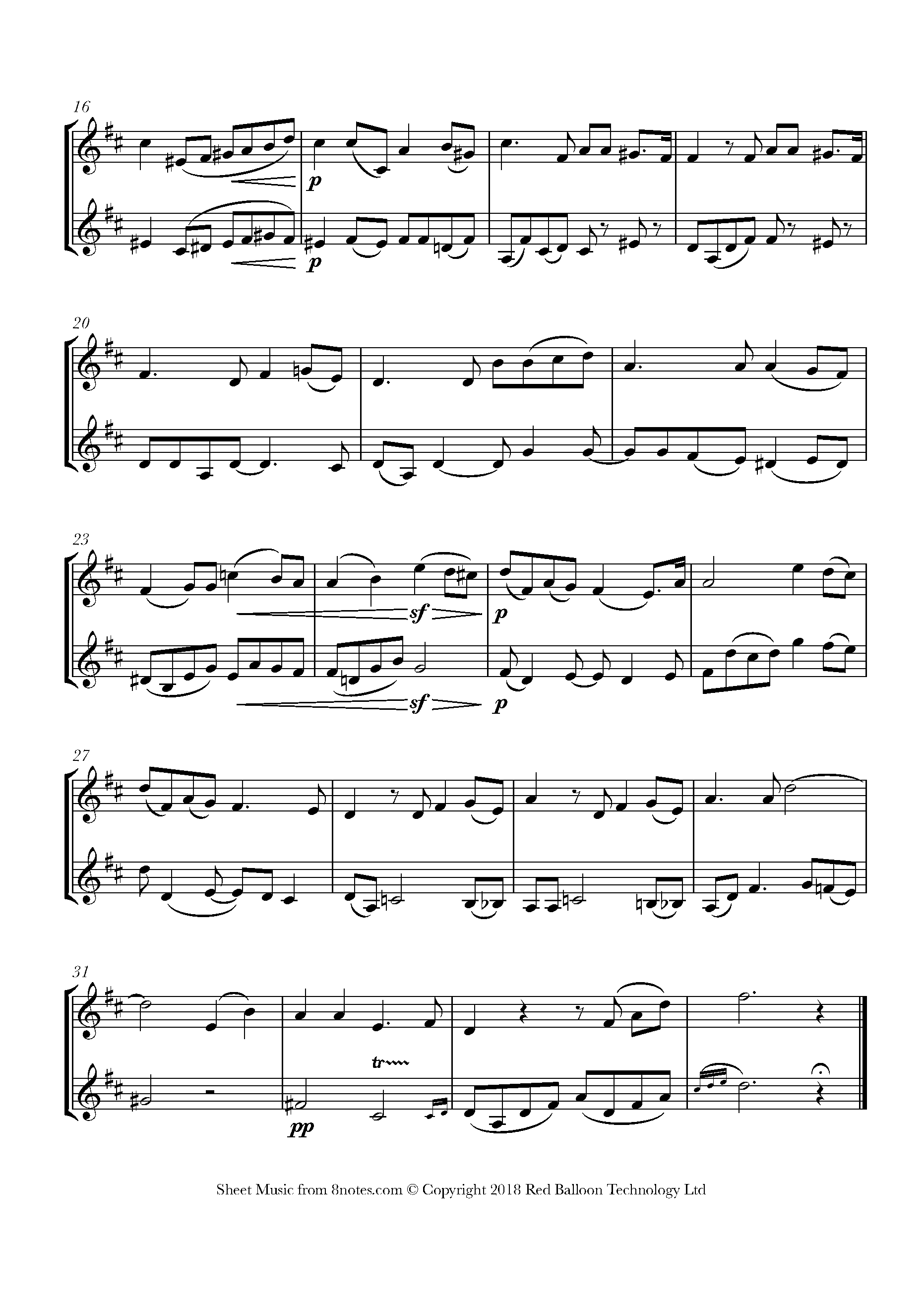 Mendelssohn - Rest in the Lord Sheet music for Violin Duet - 8notes.com