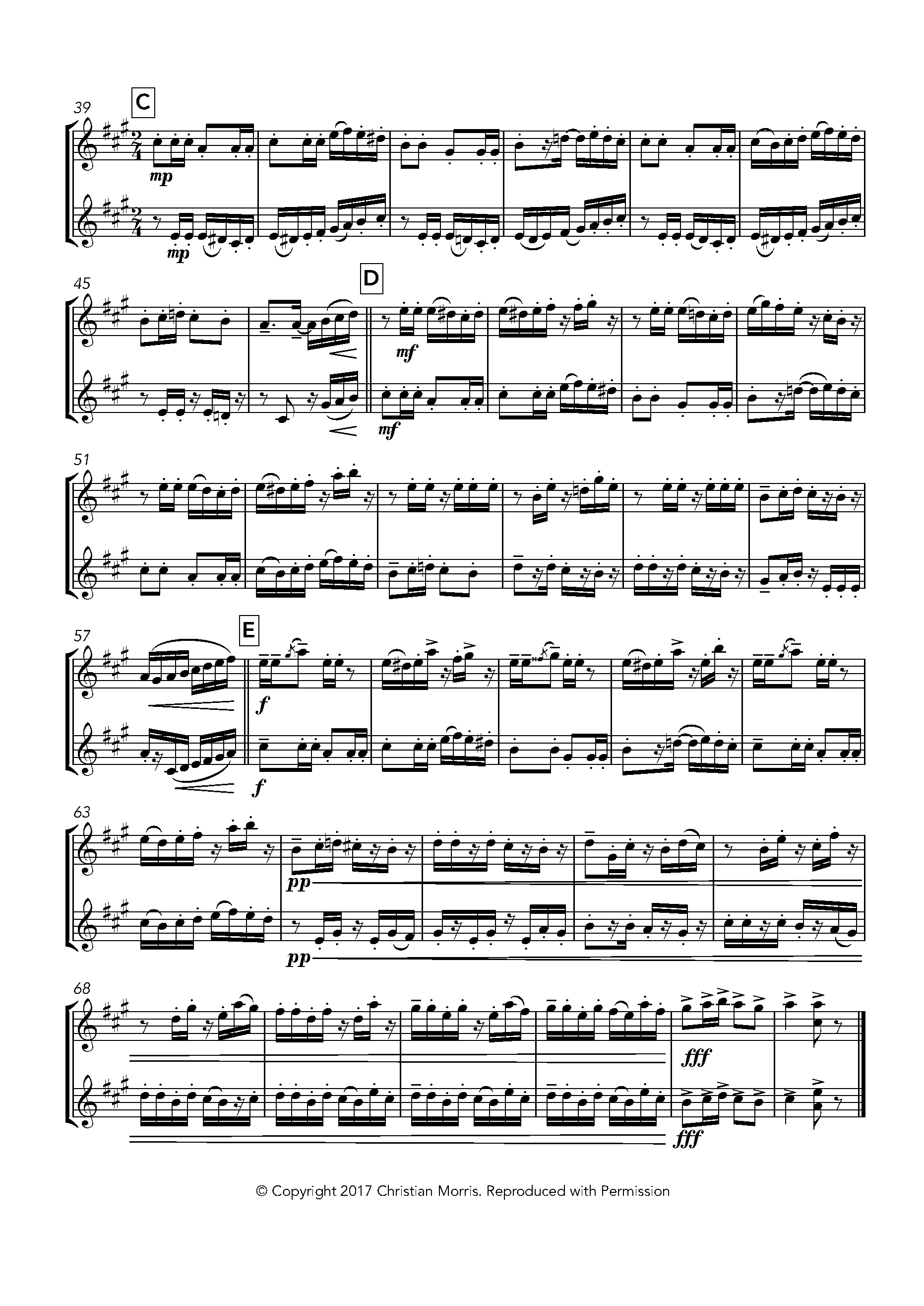 Morris - Skip to my Lou (Fantasy on) Sheet music for Violin Duet ...