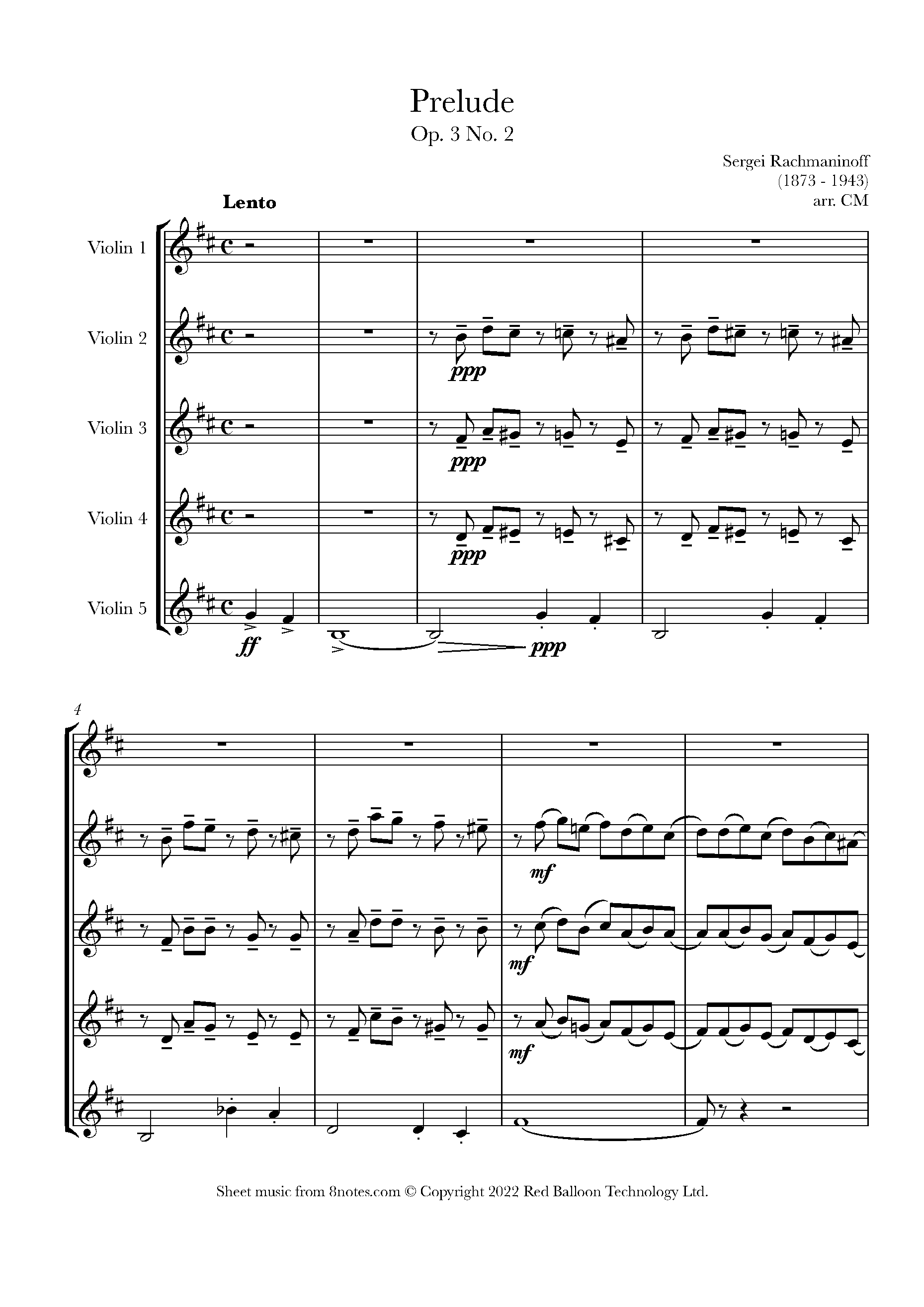 Rachmaninoff - Prelude in C sharp Minor Op. 3 No. 2 Sheet music for ...