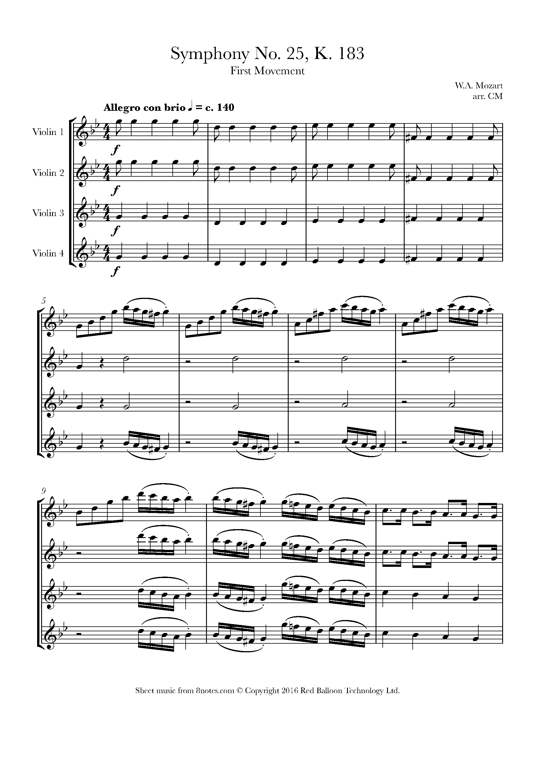 Wolfgang Amadeus Mozart - Symphony No. 25, K. 183 1st mvt (as featured ...