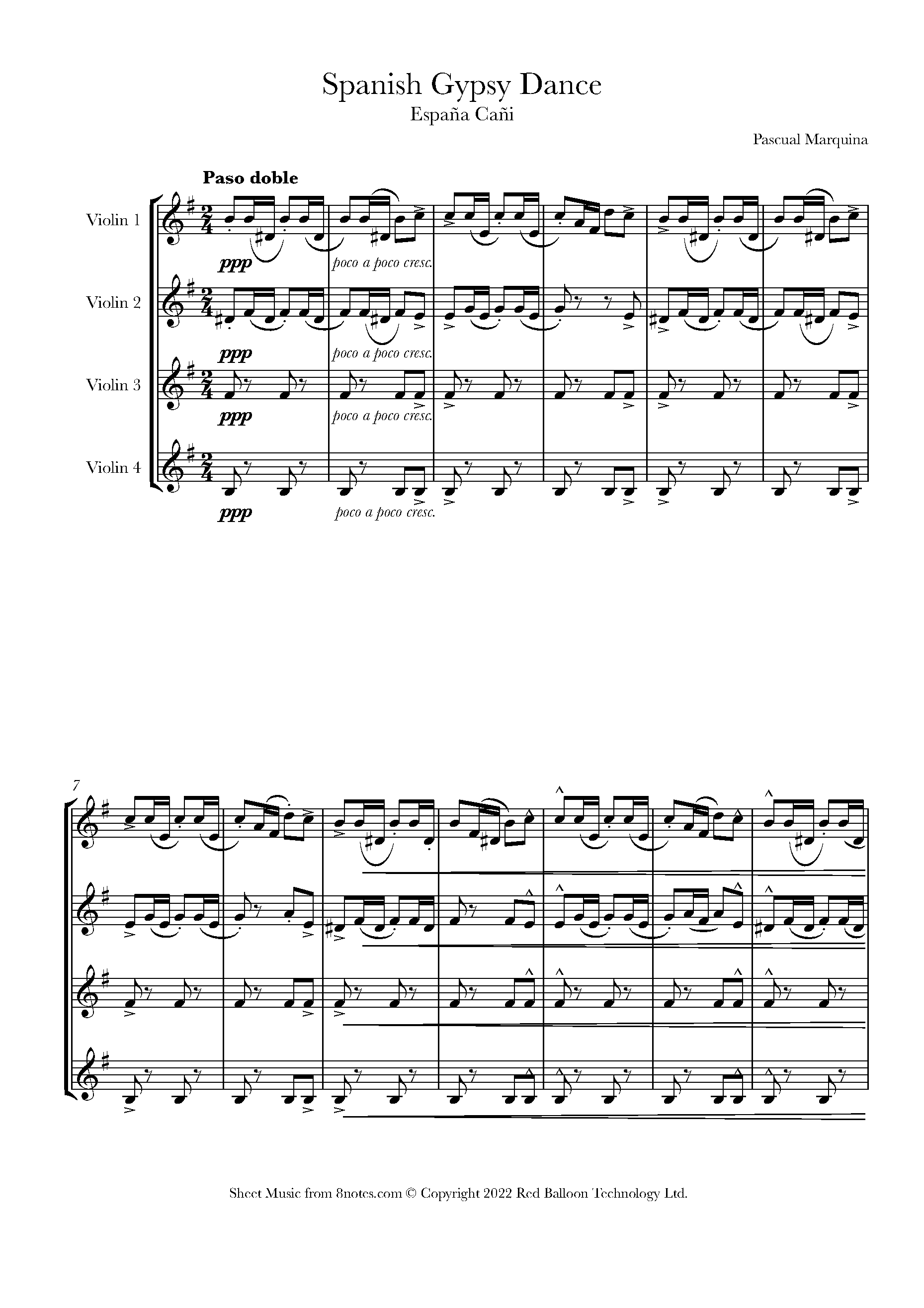 Marquina Narro - Spanish Gypsy Dance (Espana Cani) Sheet music for ...