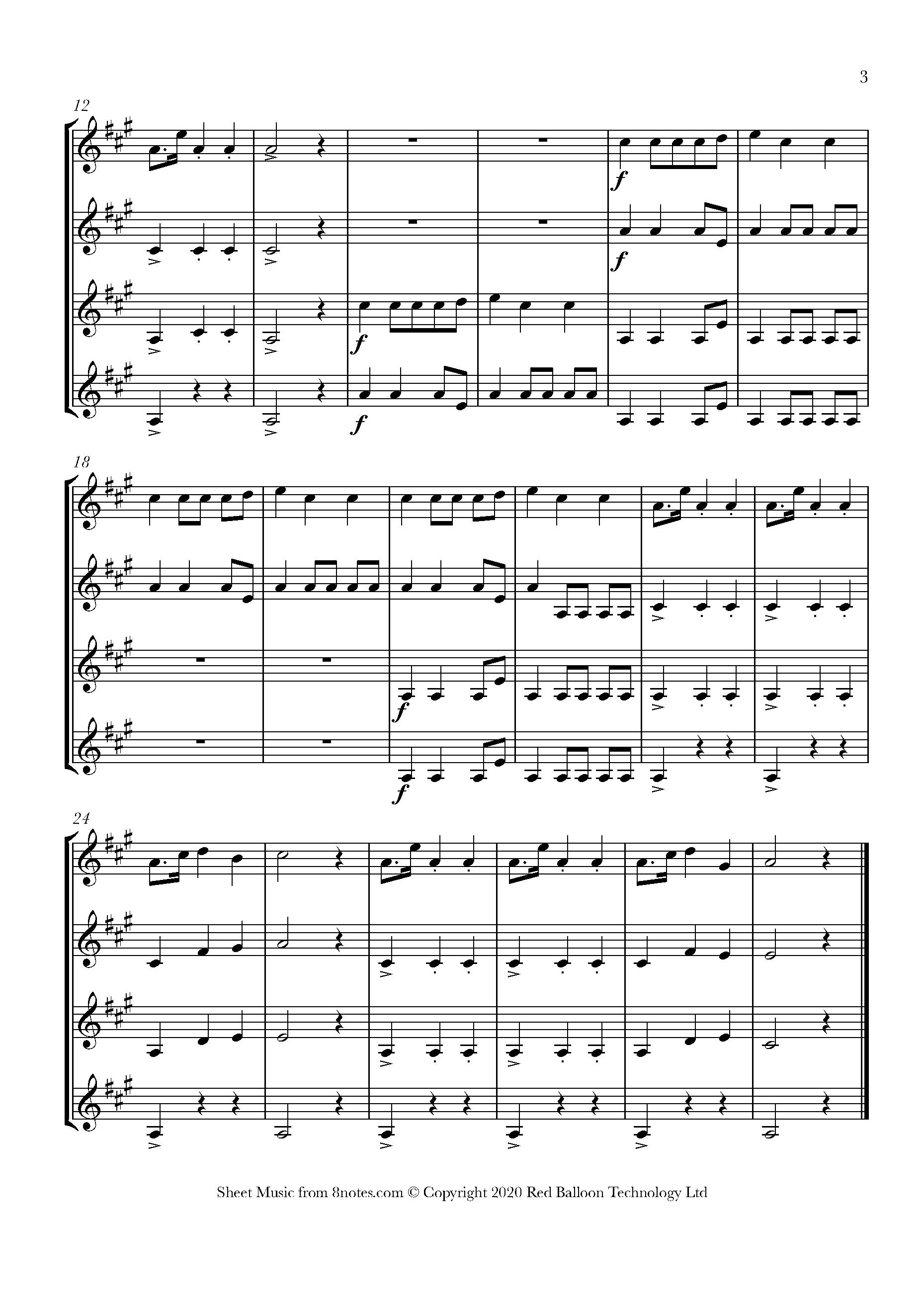 Vivaldi - Autumn from The Four Seasons Sheet music for Violin Quartet ...