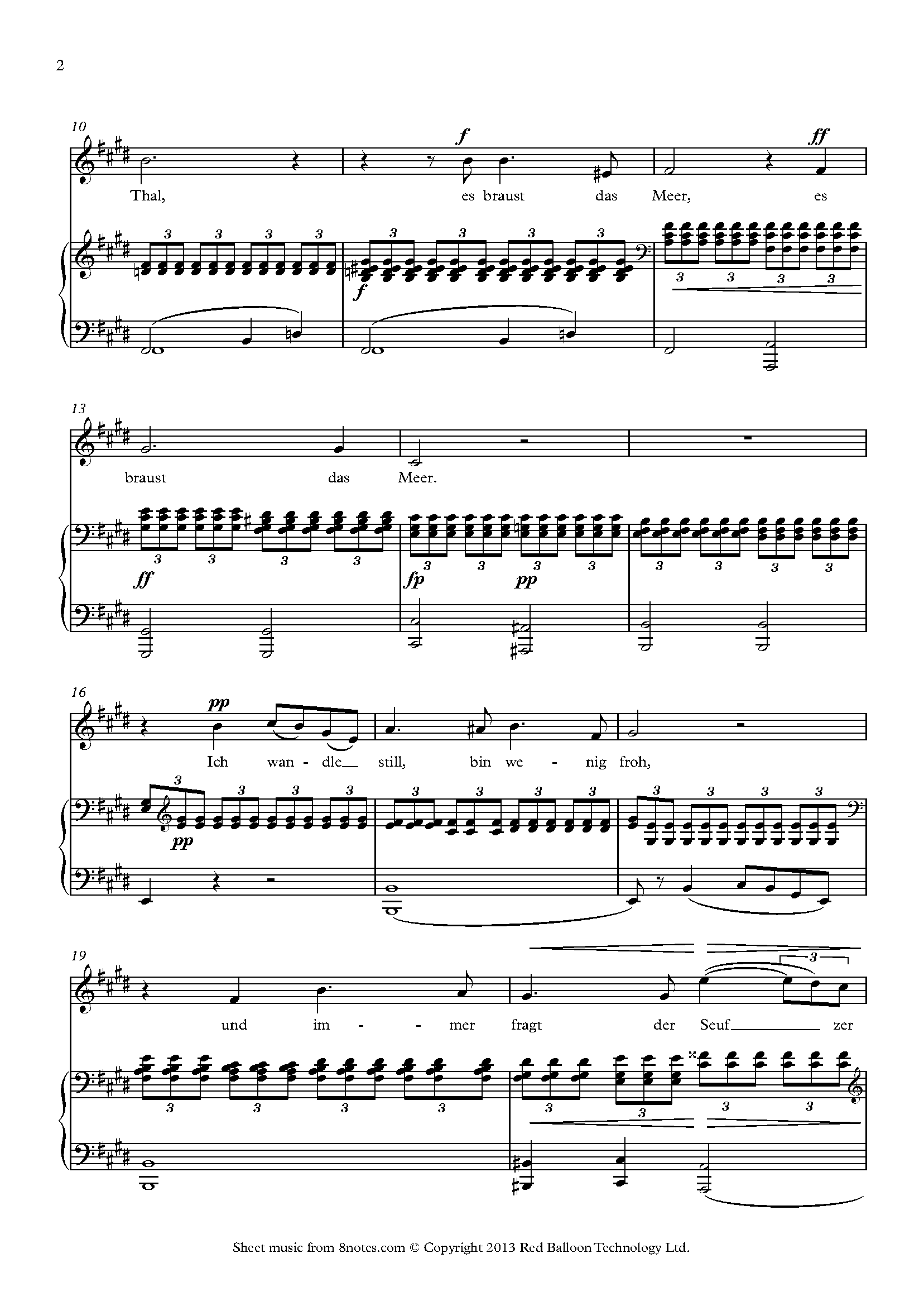 Schubert - Der Wanderer op.4 no.1 Sheet music for Voice - 8notes.com
