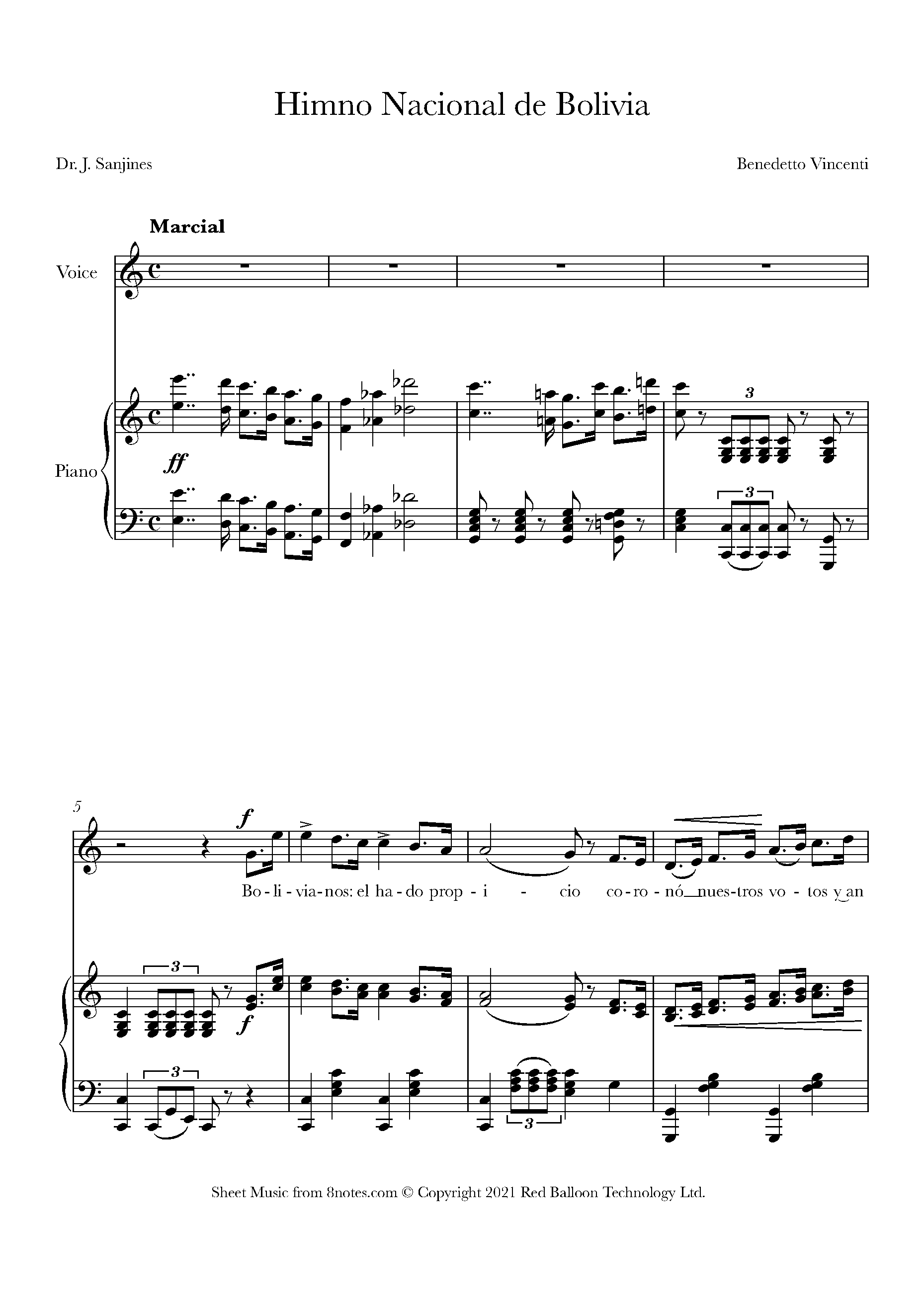 Leopoldo Benedetto Vincenti - Himno Nacional de Bolivia (Bolivian ...