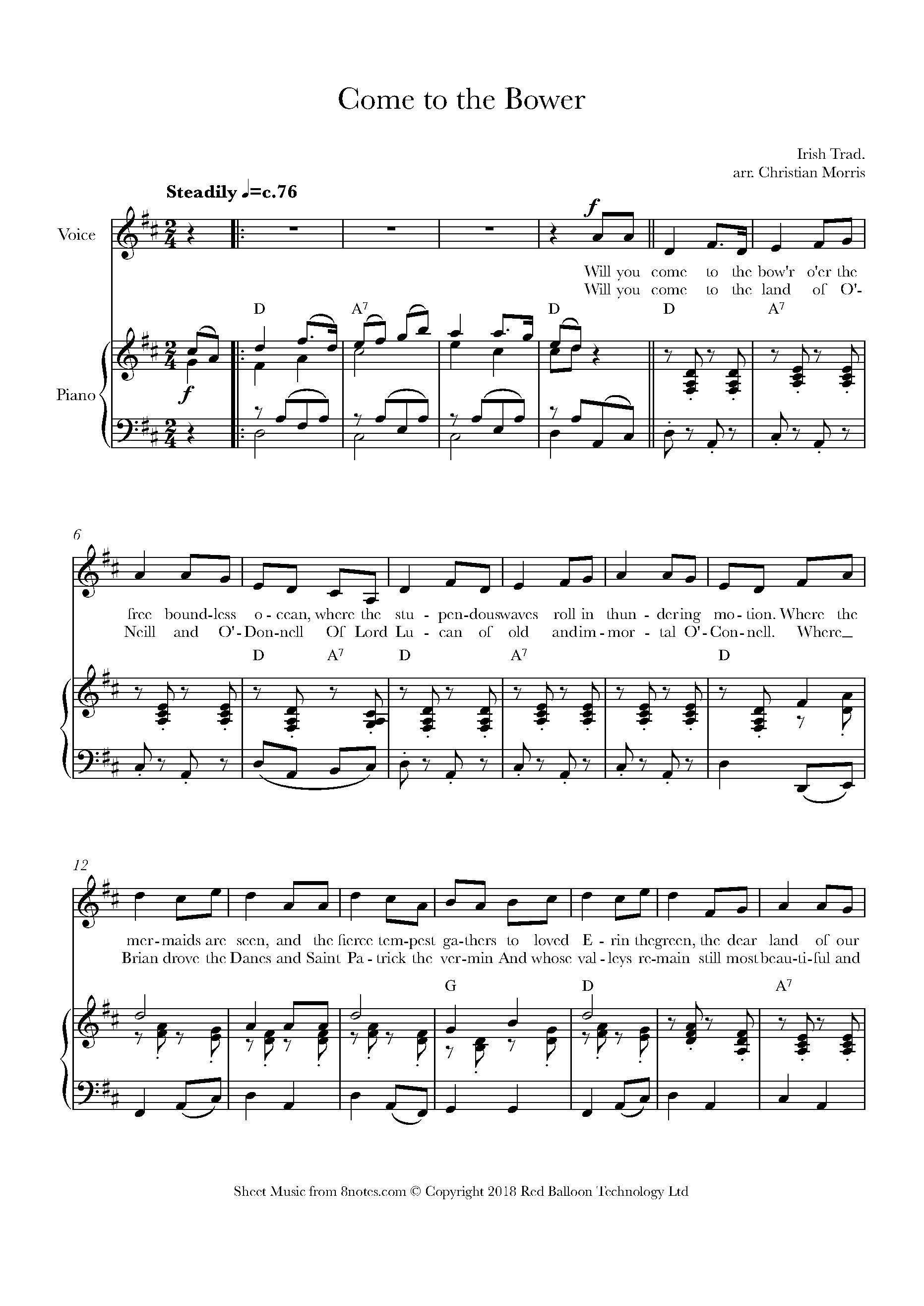 Come to the Bower Sheet music for Voice - 8notes.com