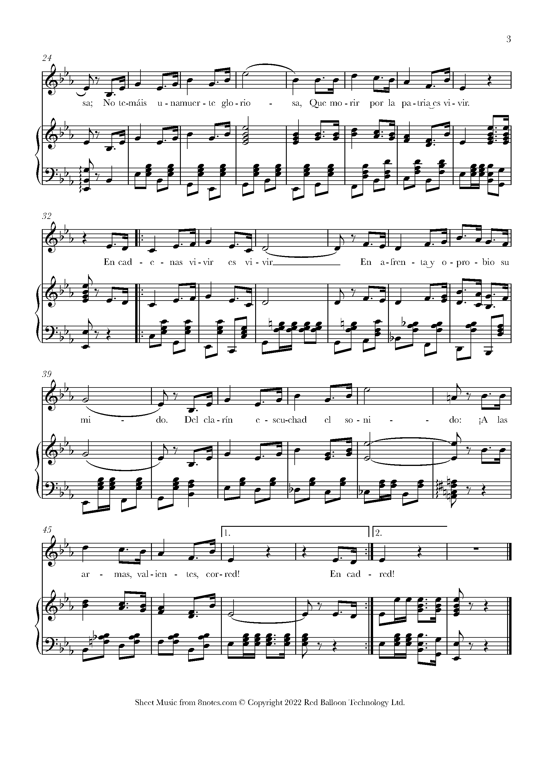 La Bayamesa (National Anthem of Cuba) Sheet music for Voice - 8notes.com