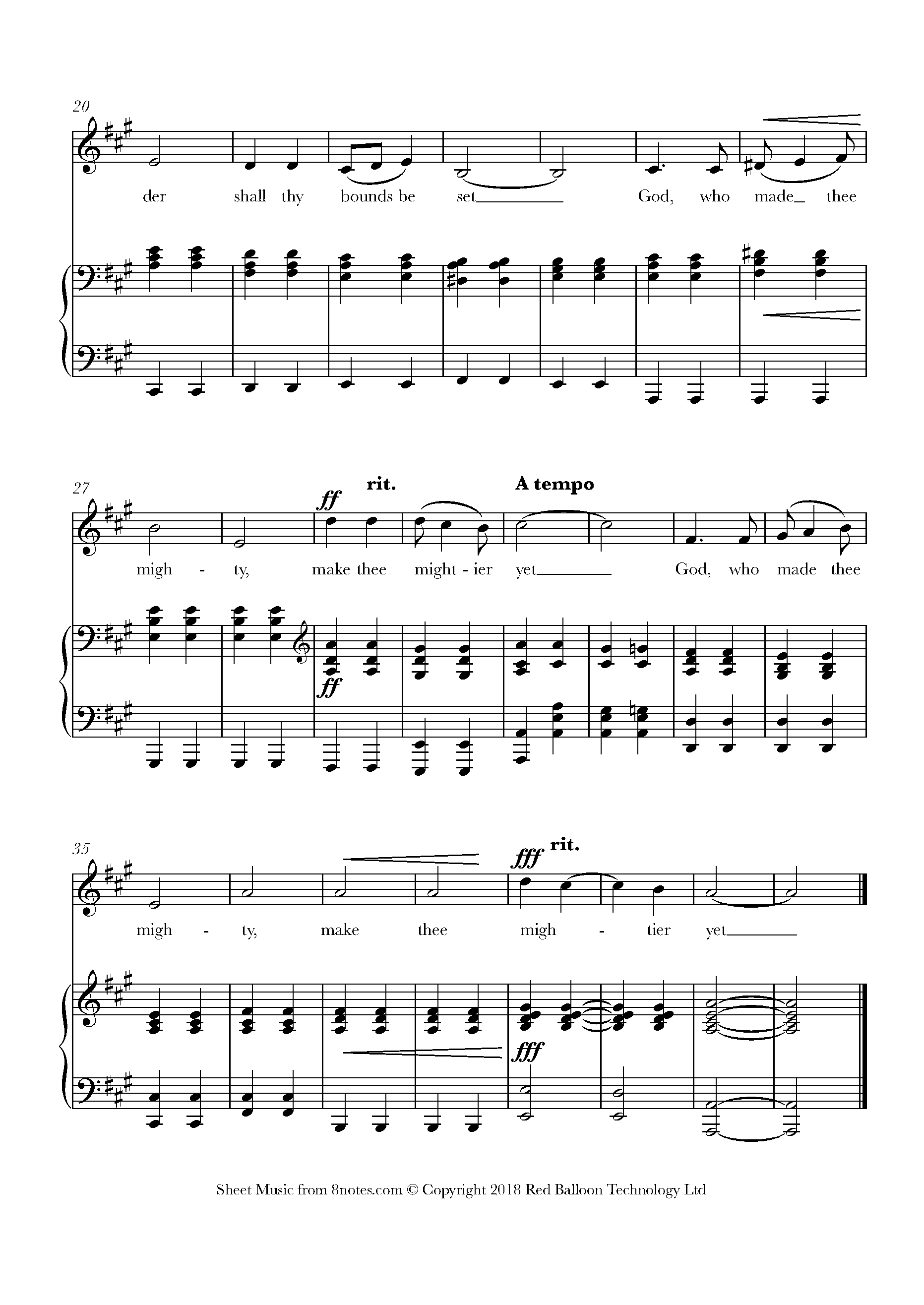 Elgar - Land of Hope and Glory (Pomp and Circumstance March No.1) Sheet ...