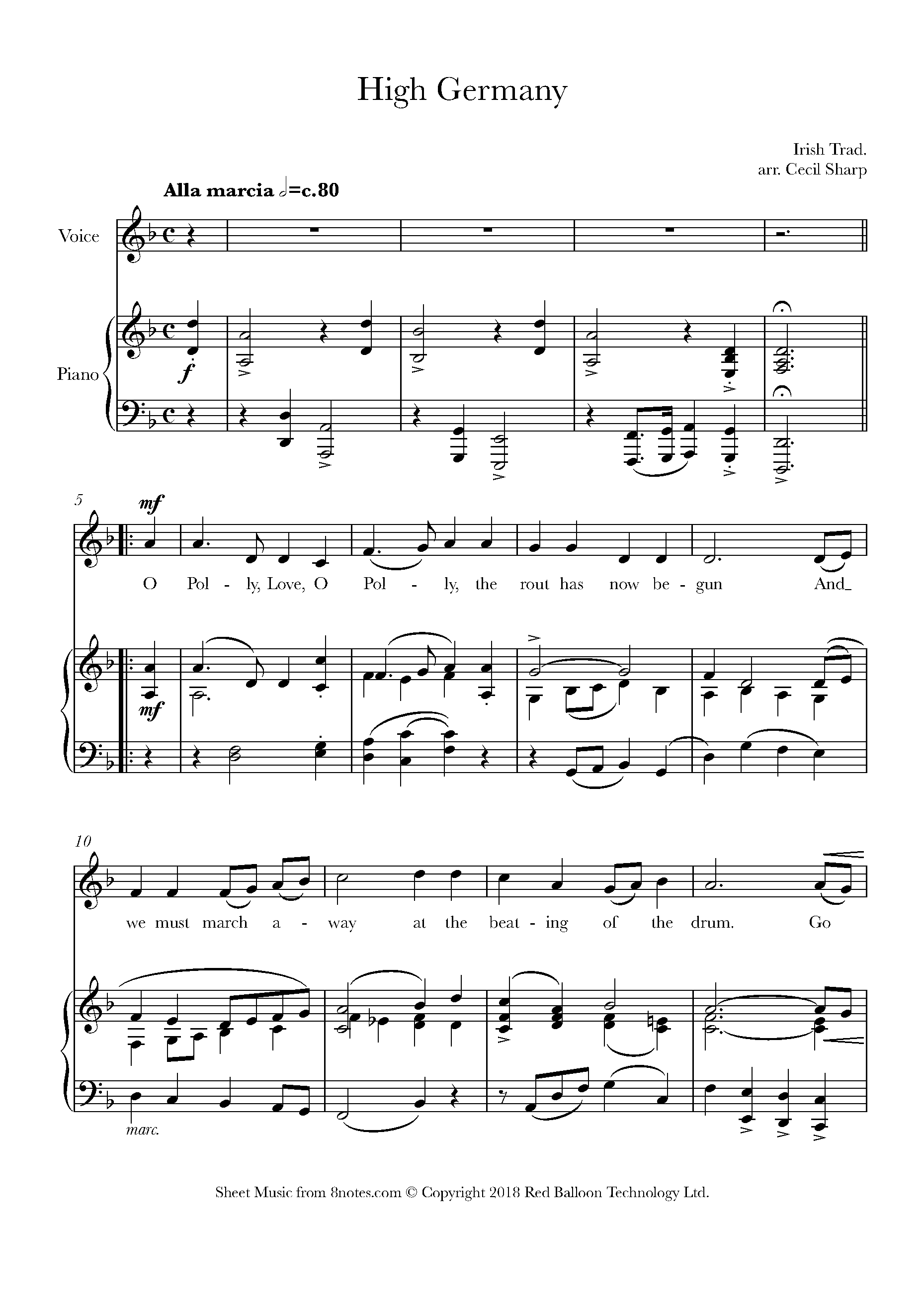 High Germany Sheet music for Voice - 8notes.com