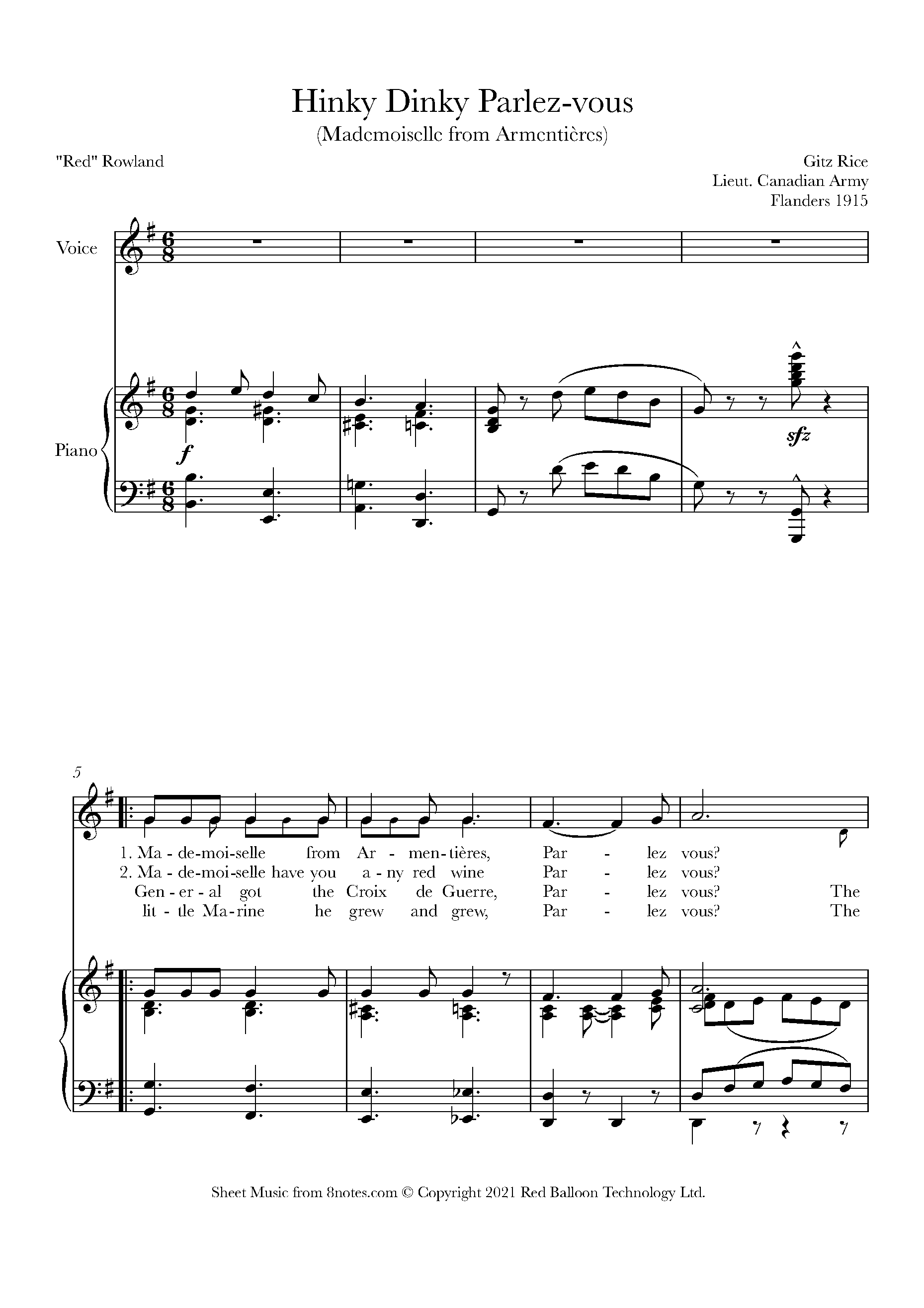 Gitz Rice - Hinky Dinky Parlez-vous (Mademoiselle from Armentieres ...