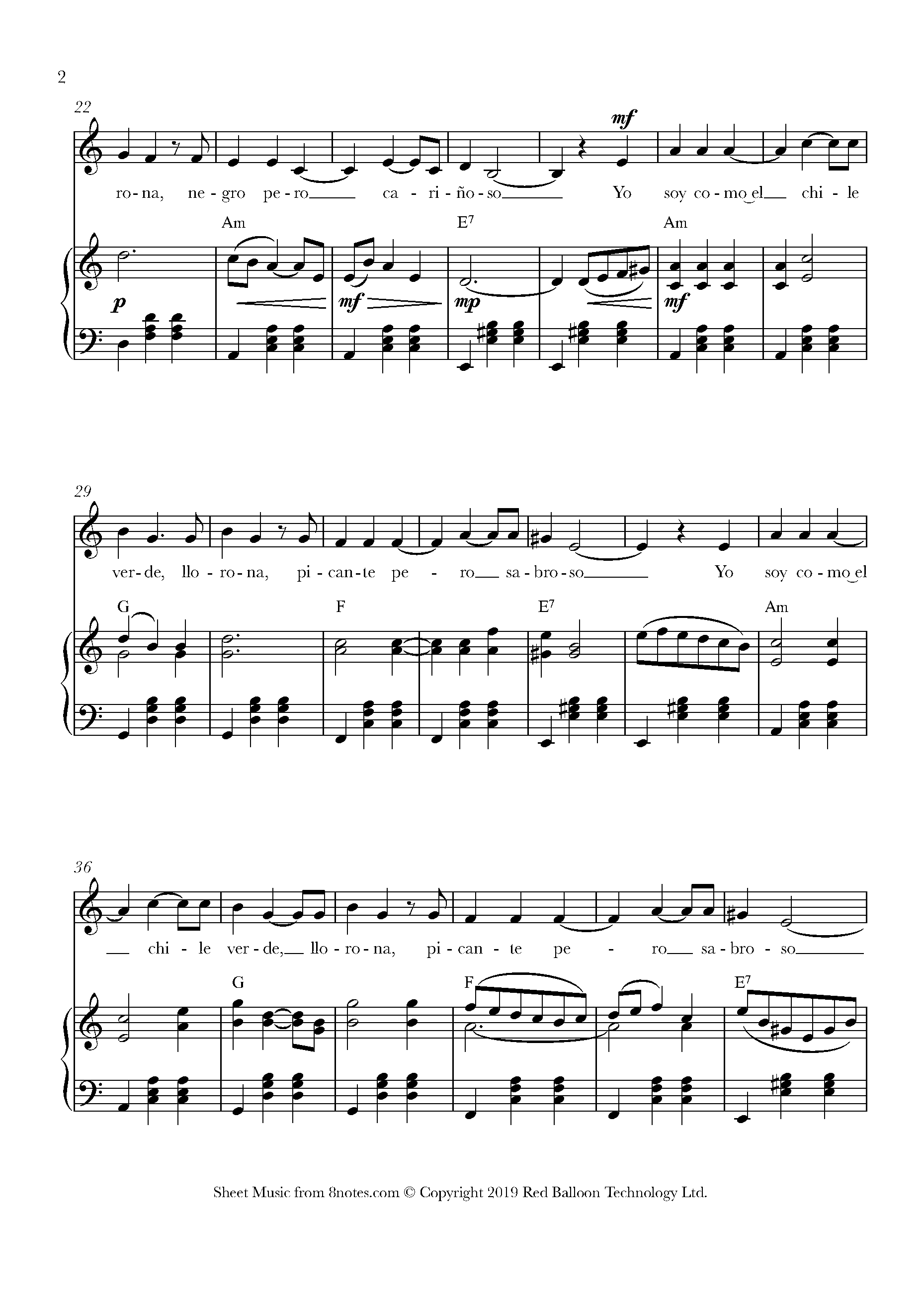 La Llorona (Mexican Traditional Song) Sheet music for Voice - 8notes.com