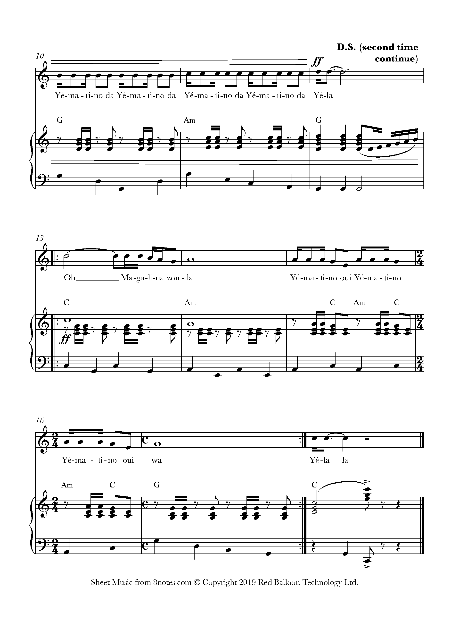 Magalina Zoula (Peruvian Trad.) Sheet music for Voice - 8notes.com