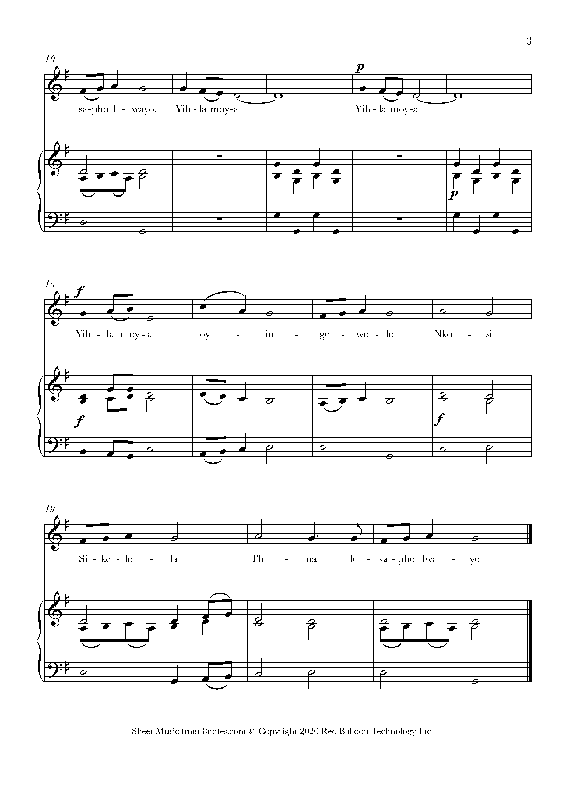 Nkosi Sikelel' iAfrika (South African National Anthem) Sheet music for ...