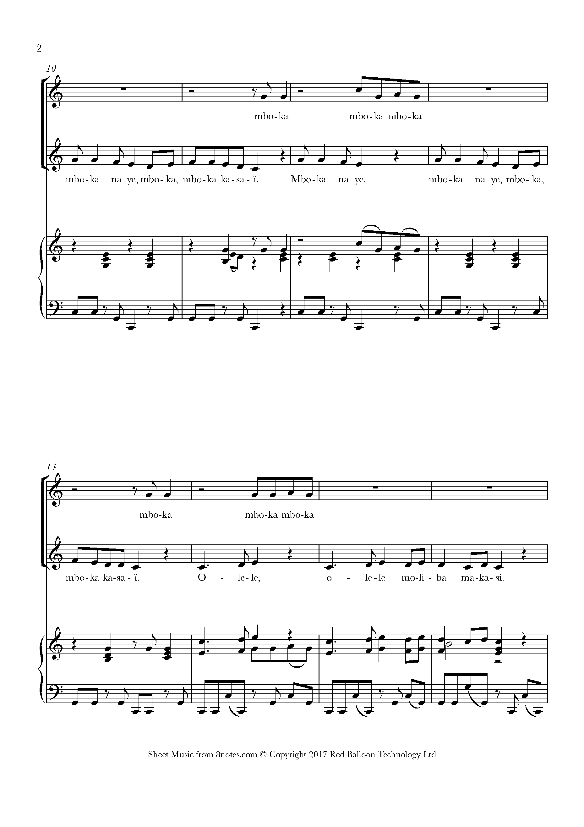Olele Moliba Makasi (Congo traditional) Sheet music for Voice - 8notes.com