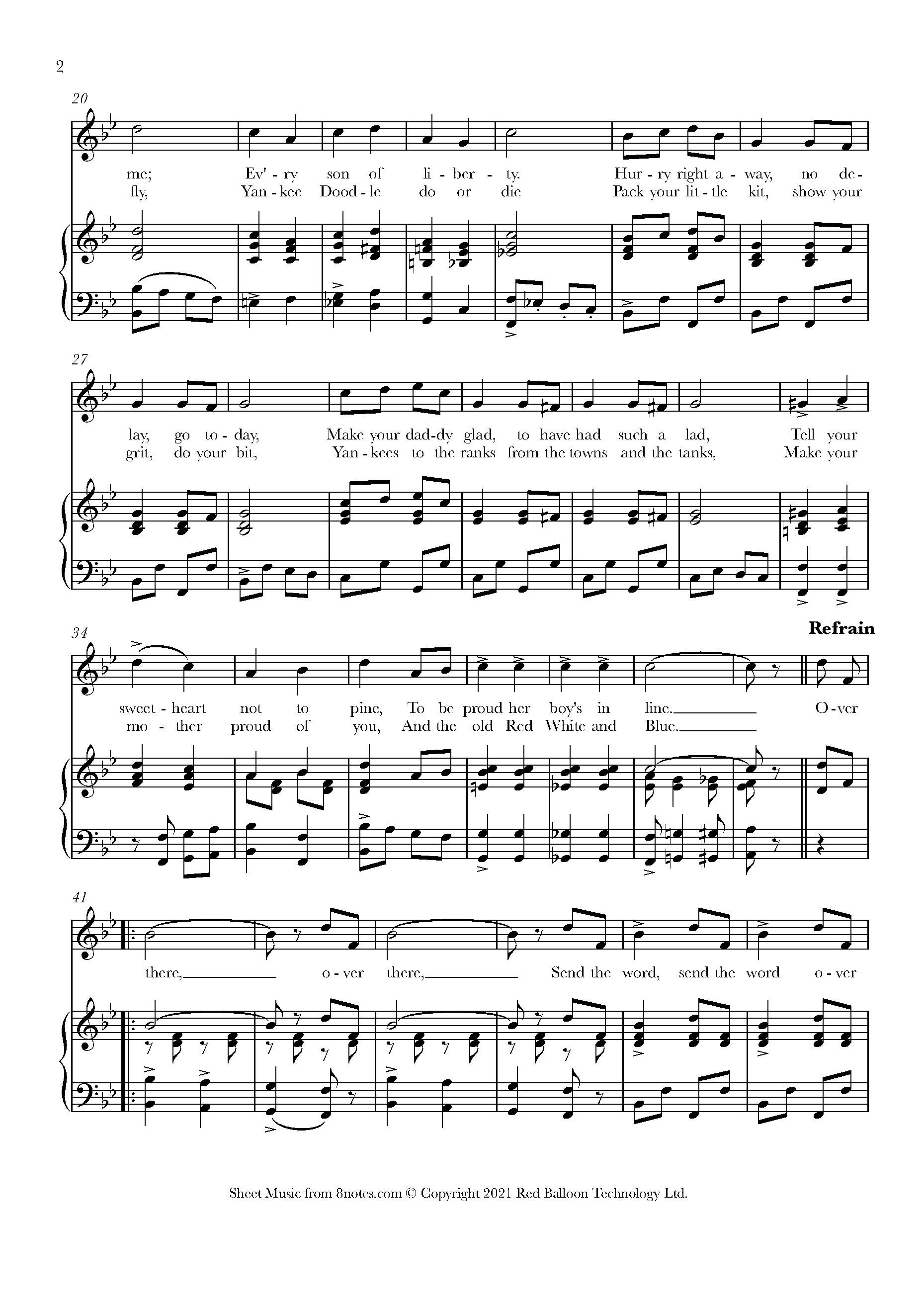 Cohan - Over There Sheet music for Voice - 8notes.com