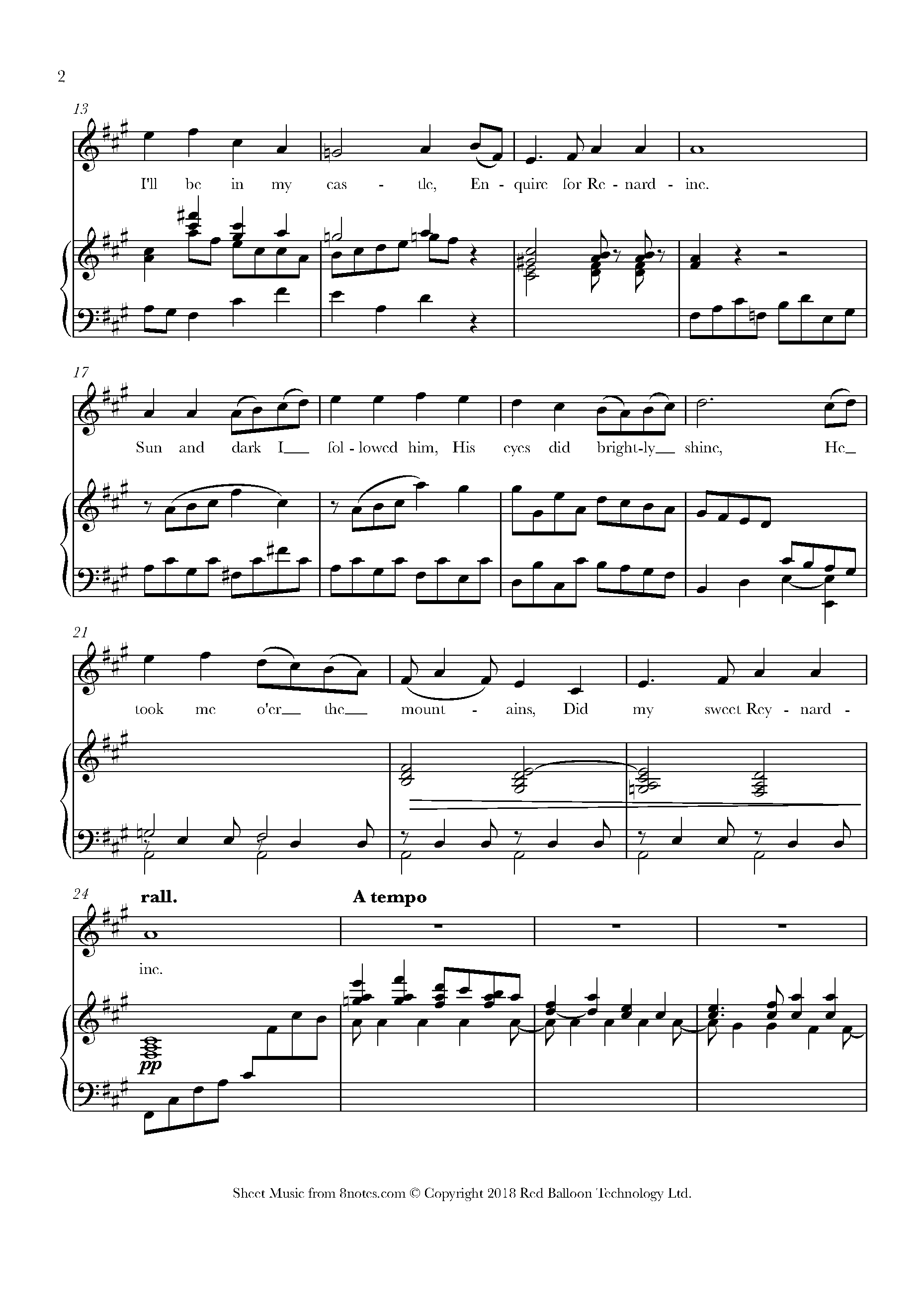 Reynardine Sheet music for Voice - 8notes.com