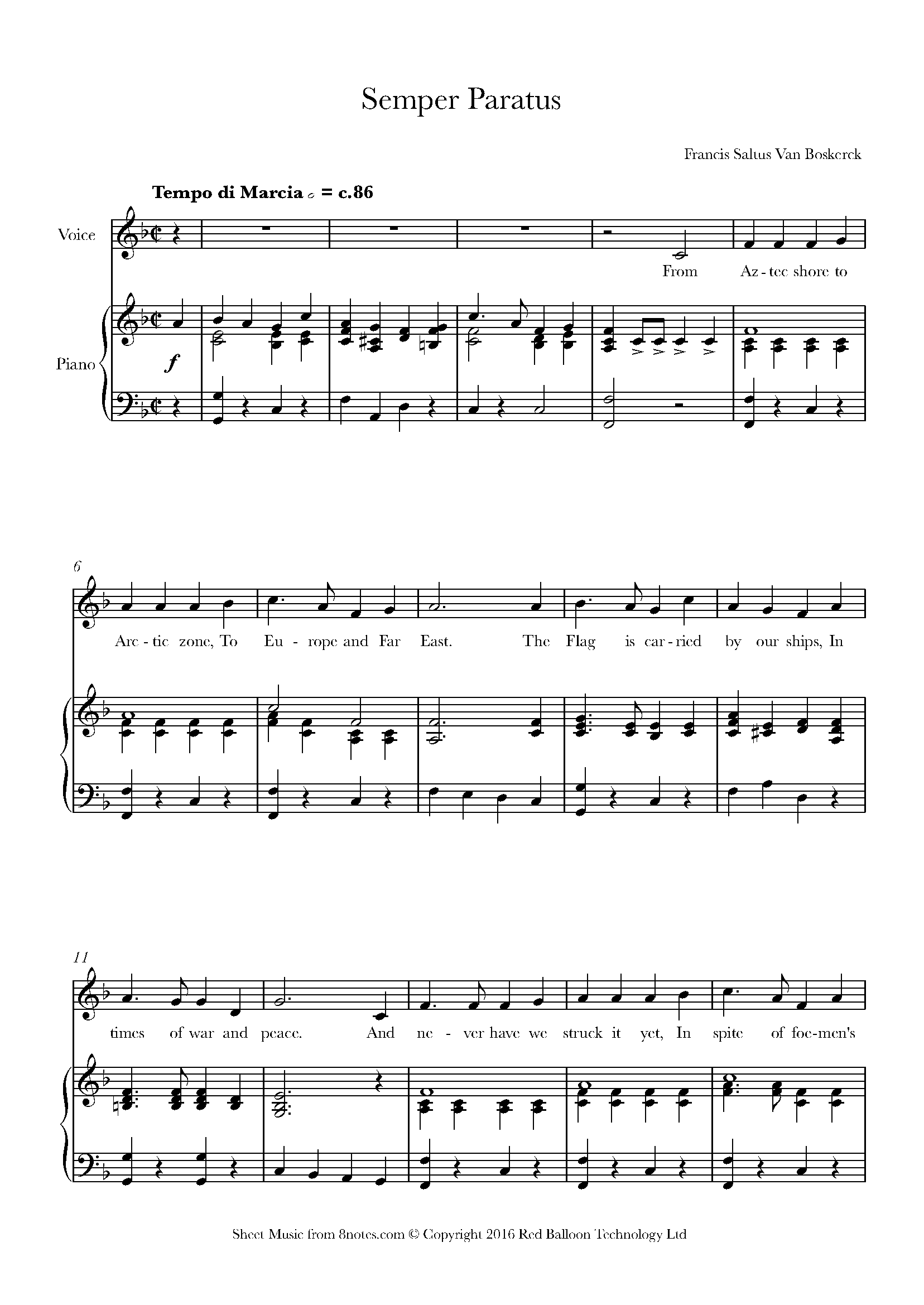 Semper Paratus Sheet music for Voice - 8notes.com