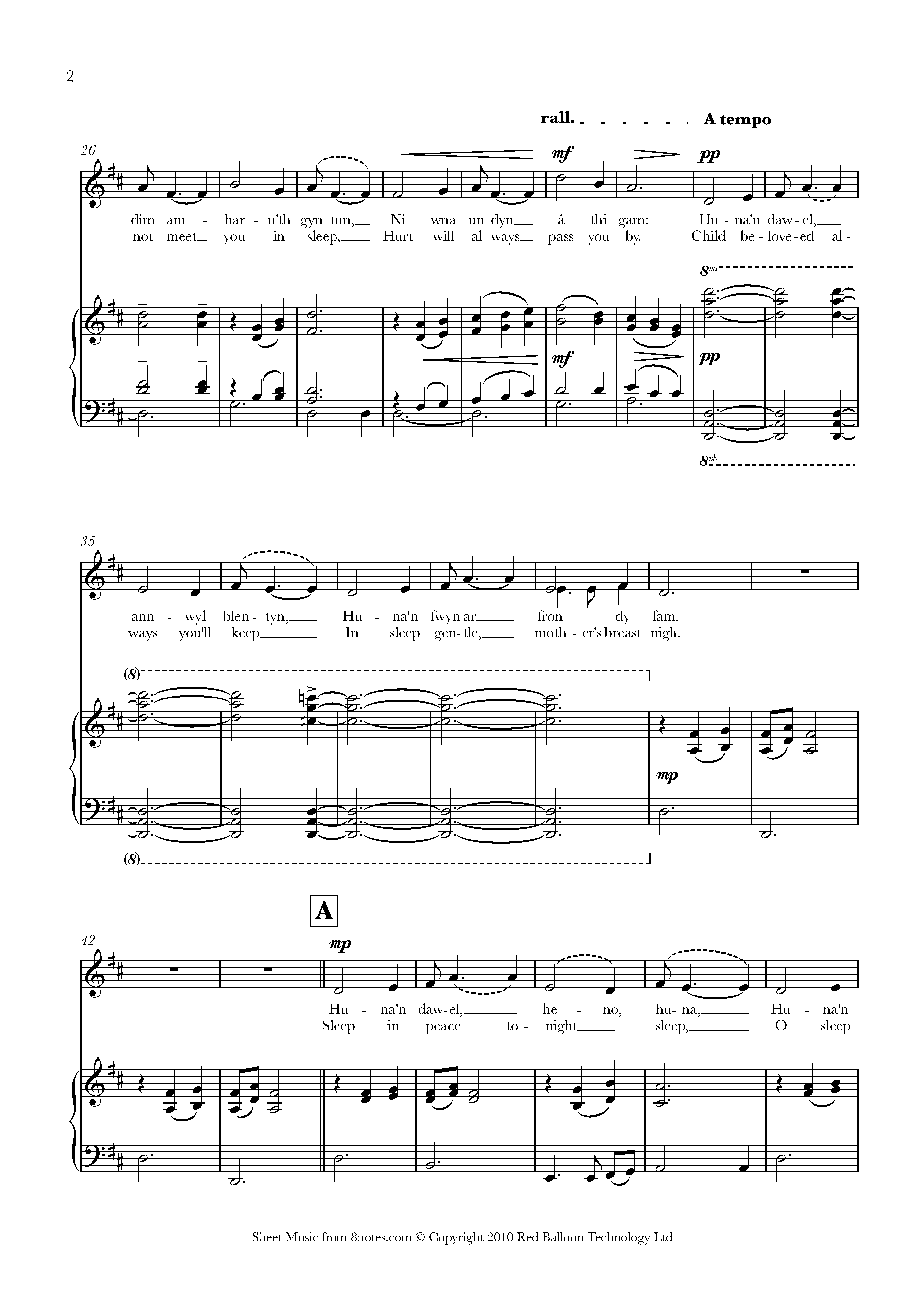 Empire of the Sun Theme - Suo Gan (Welsh traditional) Sheet music for ...