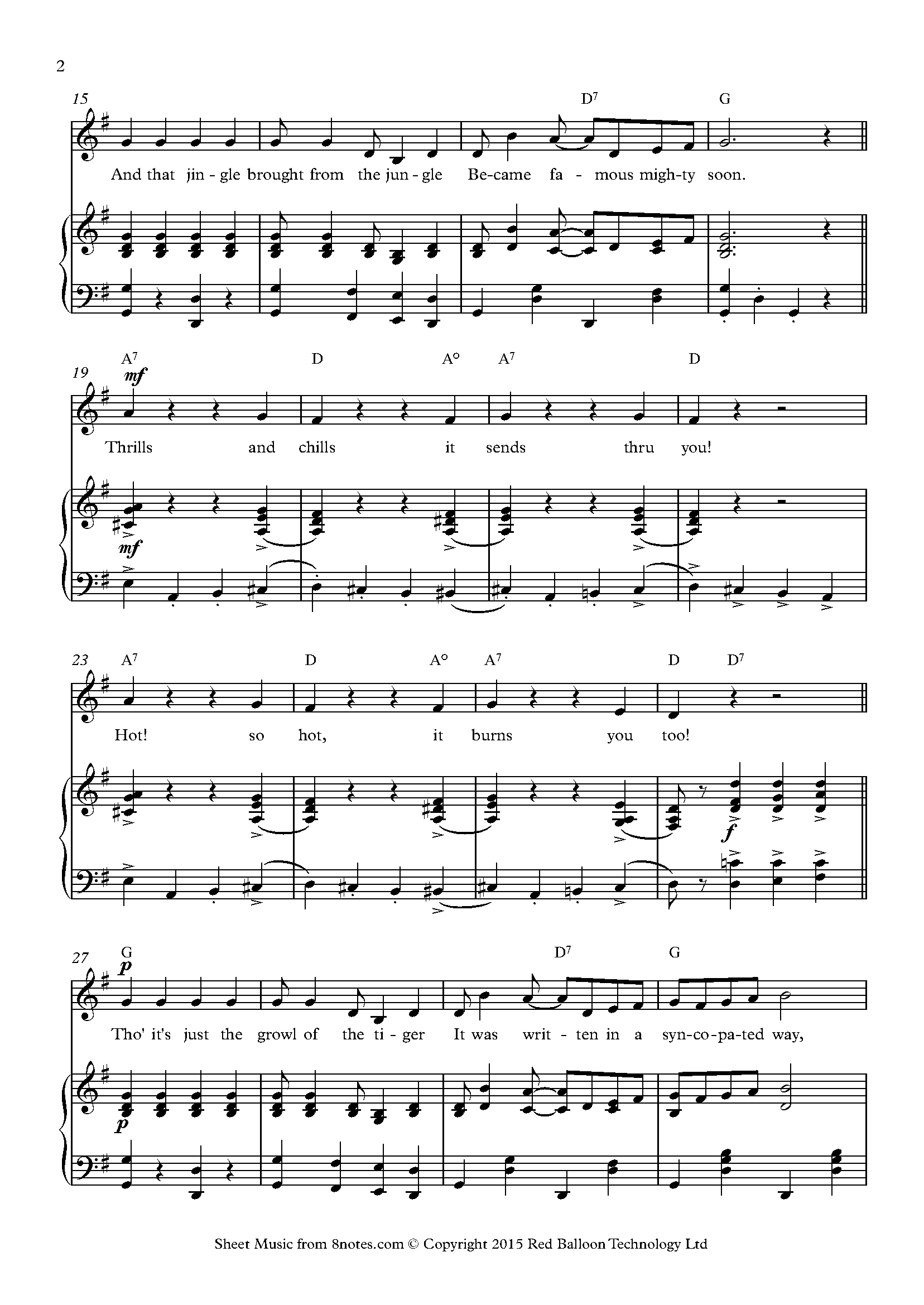 Tiger Rag (Hold that Tiger) Sheet music for Voice - 8notes.com