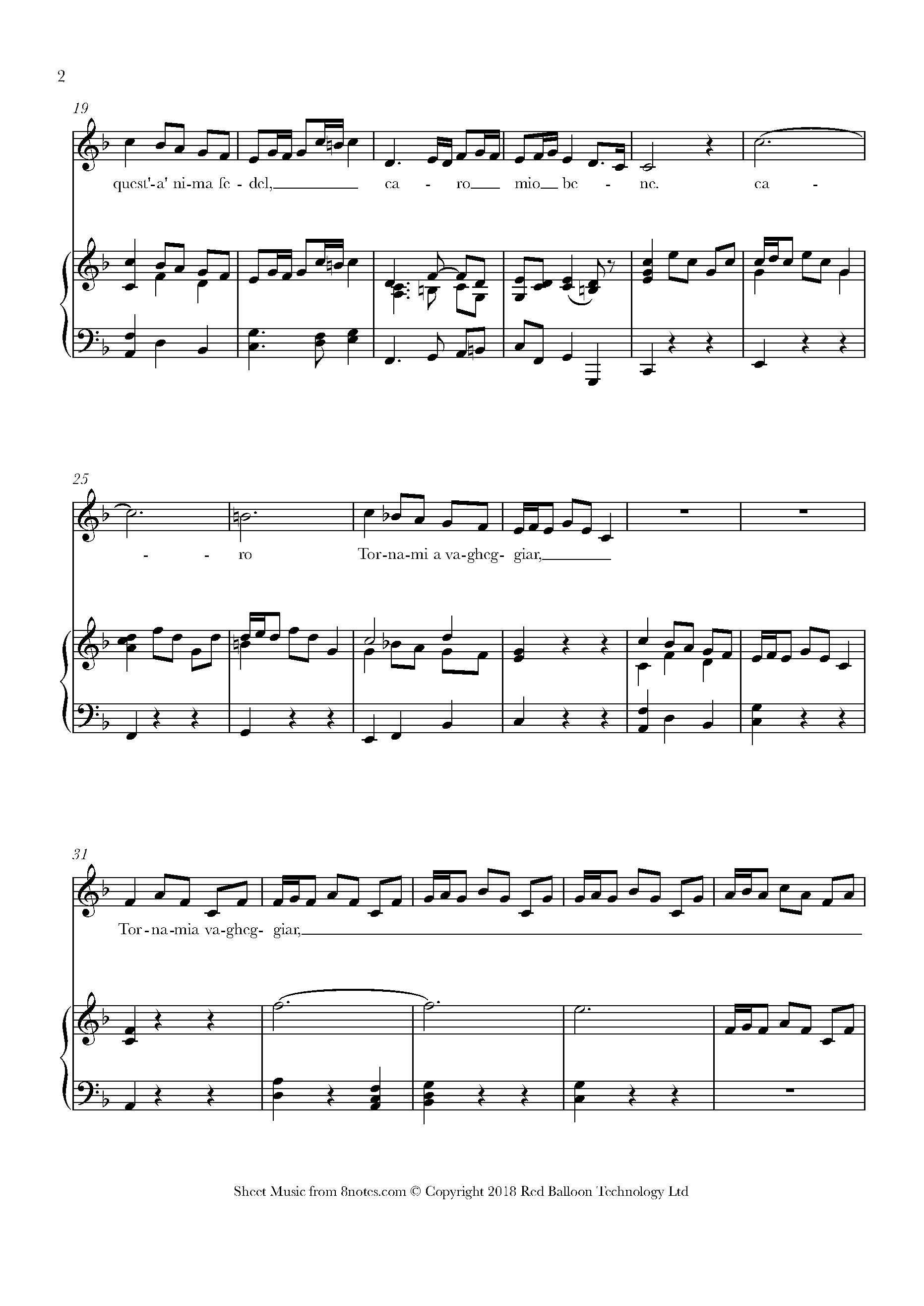 Handel - Tornami a Vagheggiar from Alcina Sheet music for Voice ...