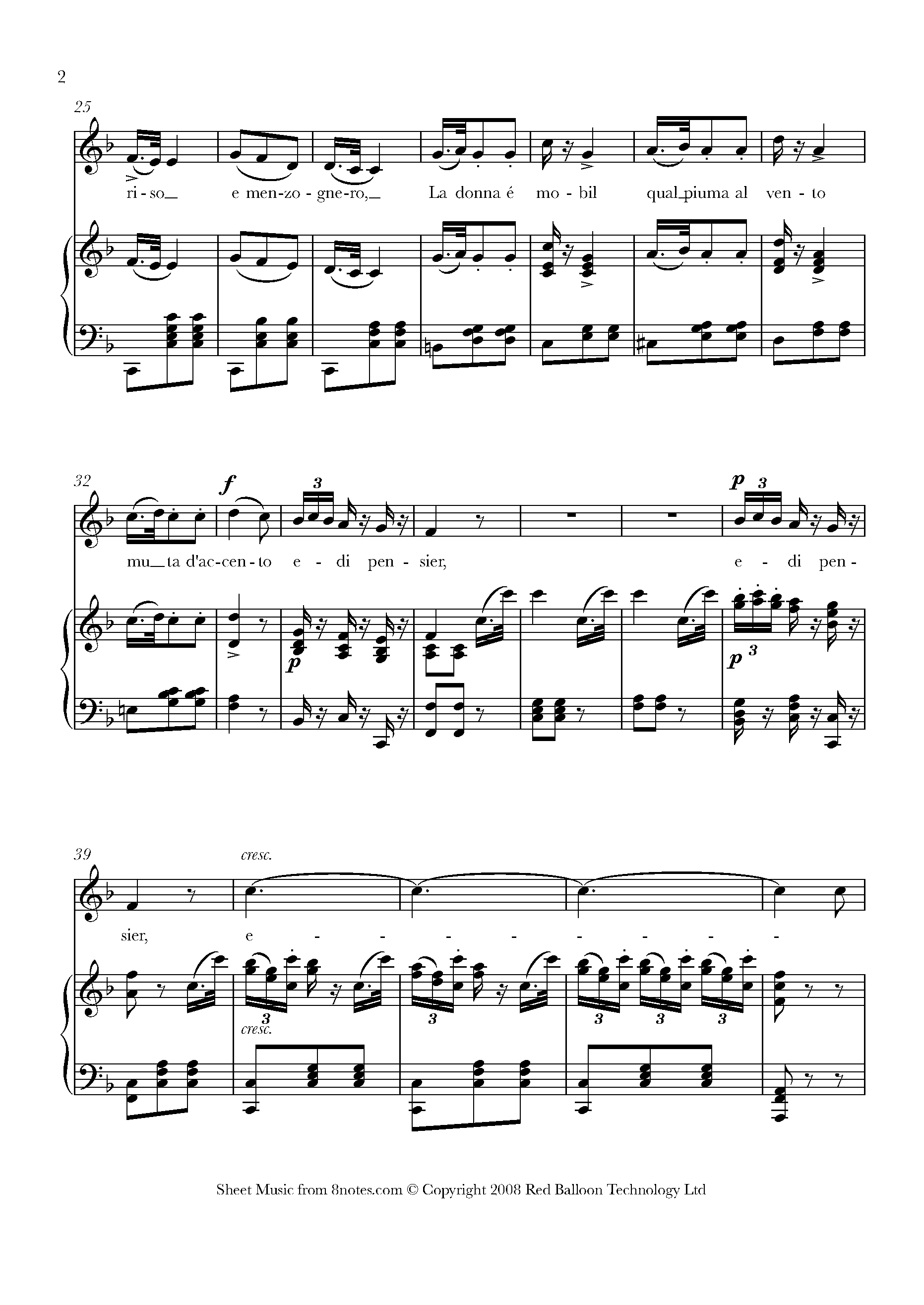 Verdi - La Donna e mobile (complete recitative and aria) from Rigoletto ...