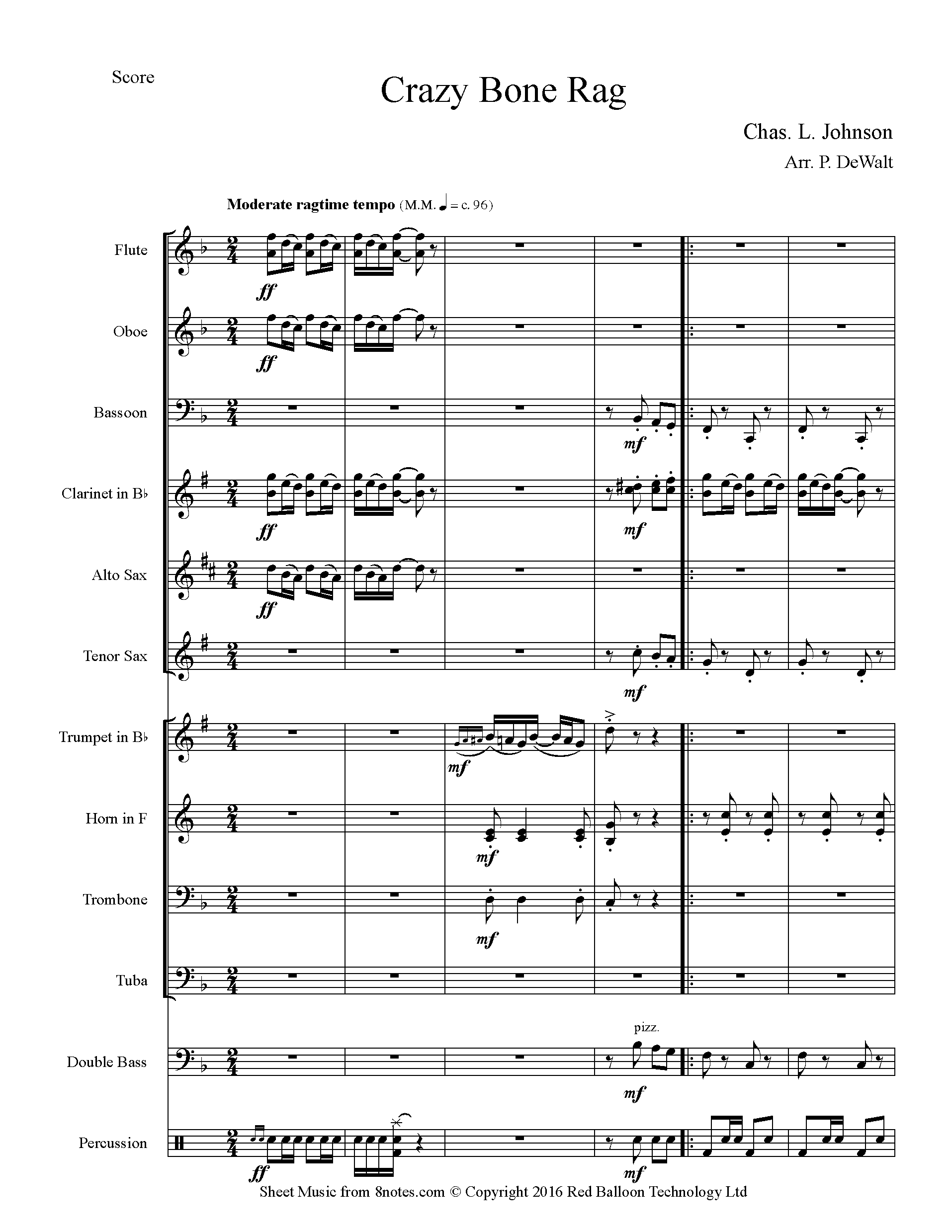 Charles L. Johnson - Crazy Bone Rag Sheet music for Wind Band - 8notes.com