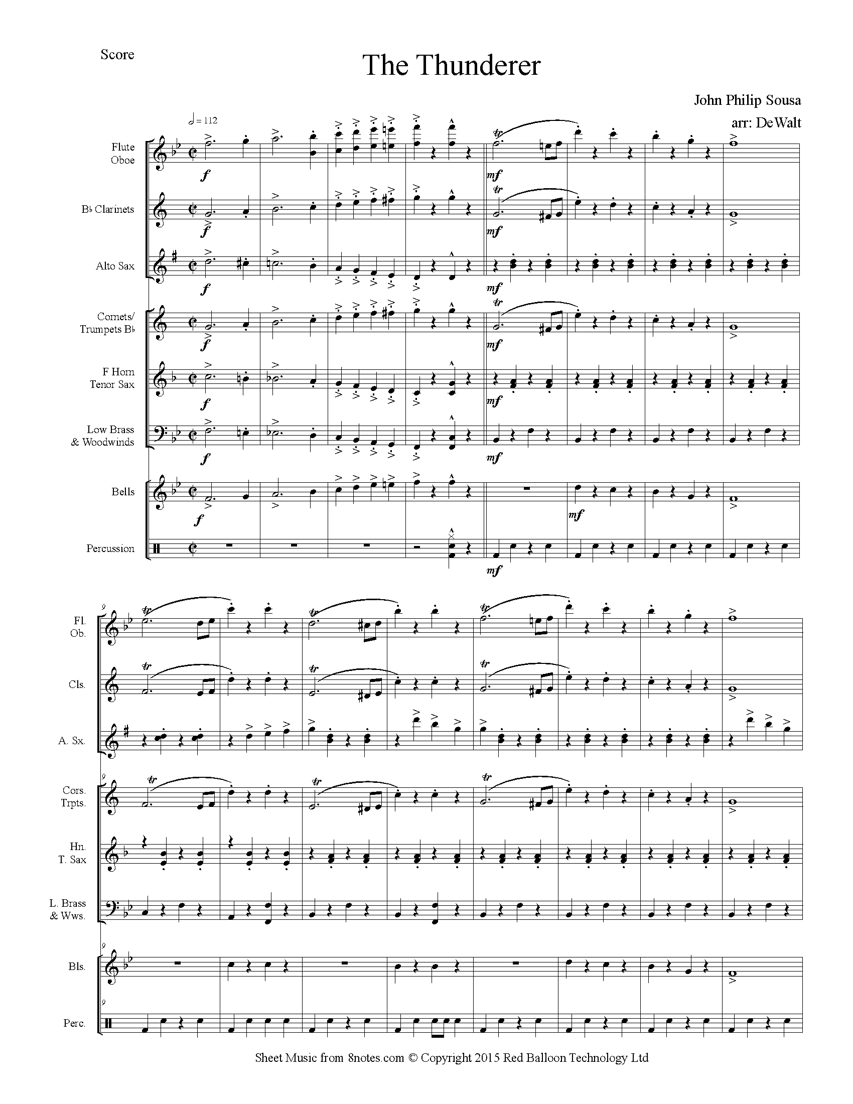 Sousa - The Thunderer Sheet music for Wind Band - 8notes.com