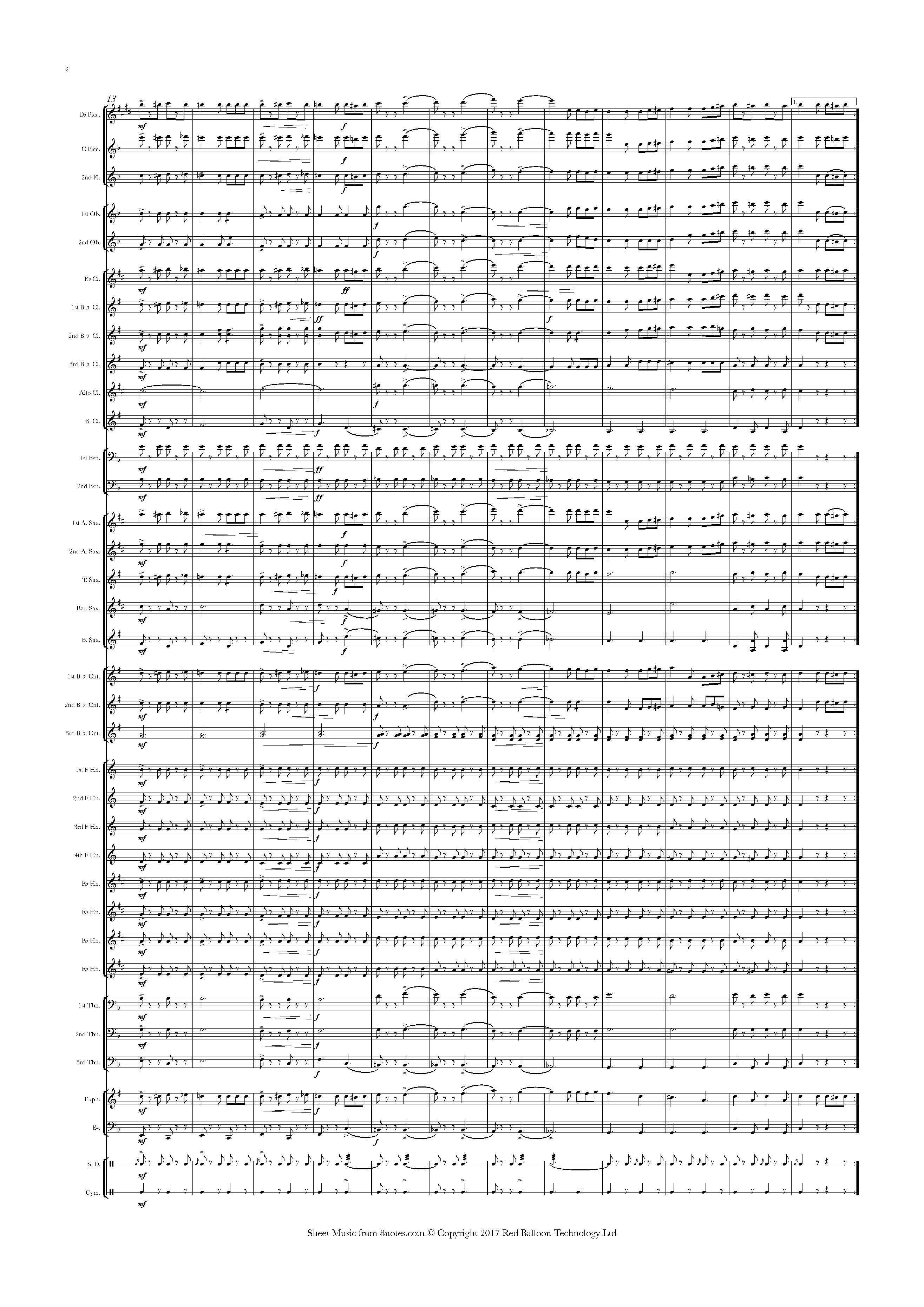 John Philip Sousa - The Washington Post March Sheet music for Wind Band ...