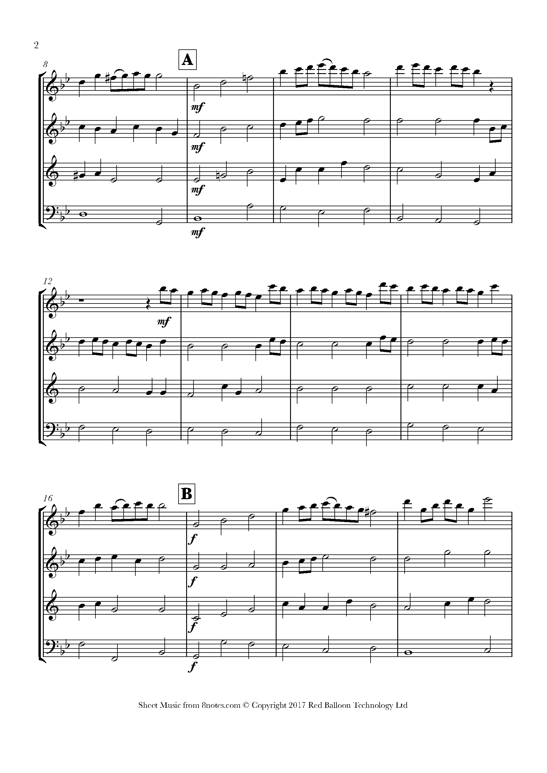 Purcell - Rondeau from Abdelazer Sheet music for Wind Quartet - 8notes.com