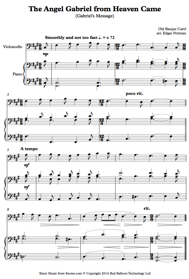 The Angel Gabriel from Heaven Came (Gabriel's Message) (trad. Basque ...